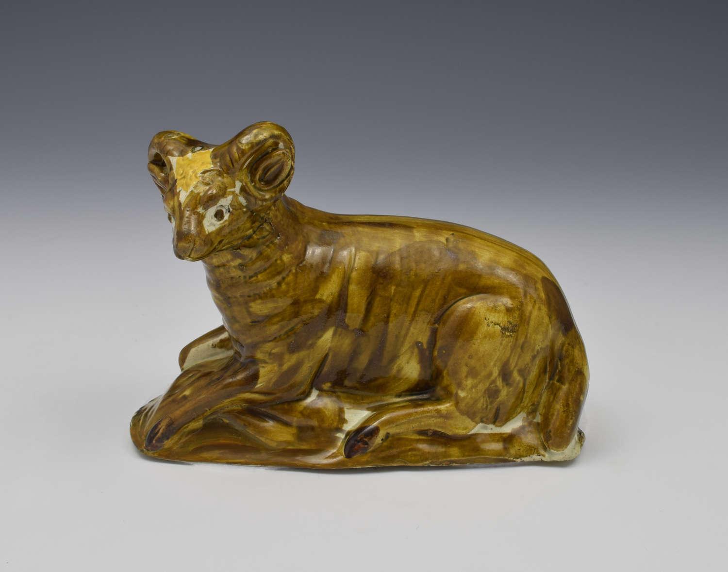 Georgian Prattware Pottery Figure of Ram c.1800 - FA0294 / LA519031