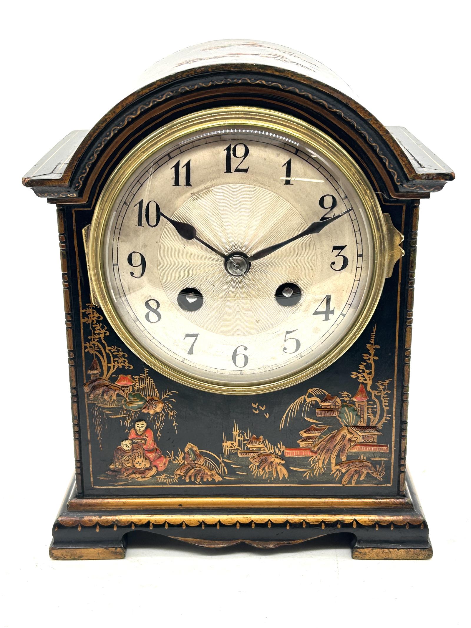 Chinoiserie Mantel Clock – Raised Painted Decoration 8-day Gong ...