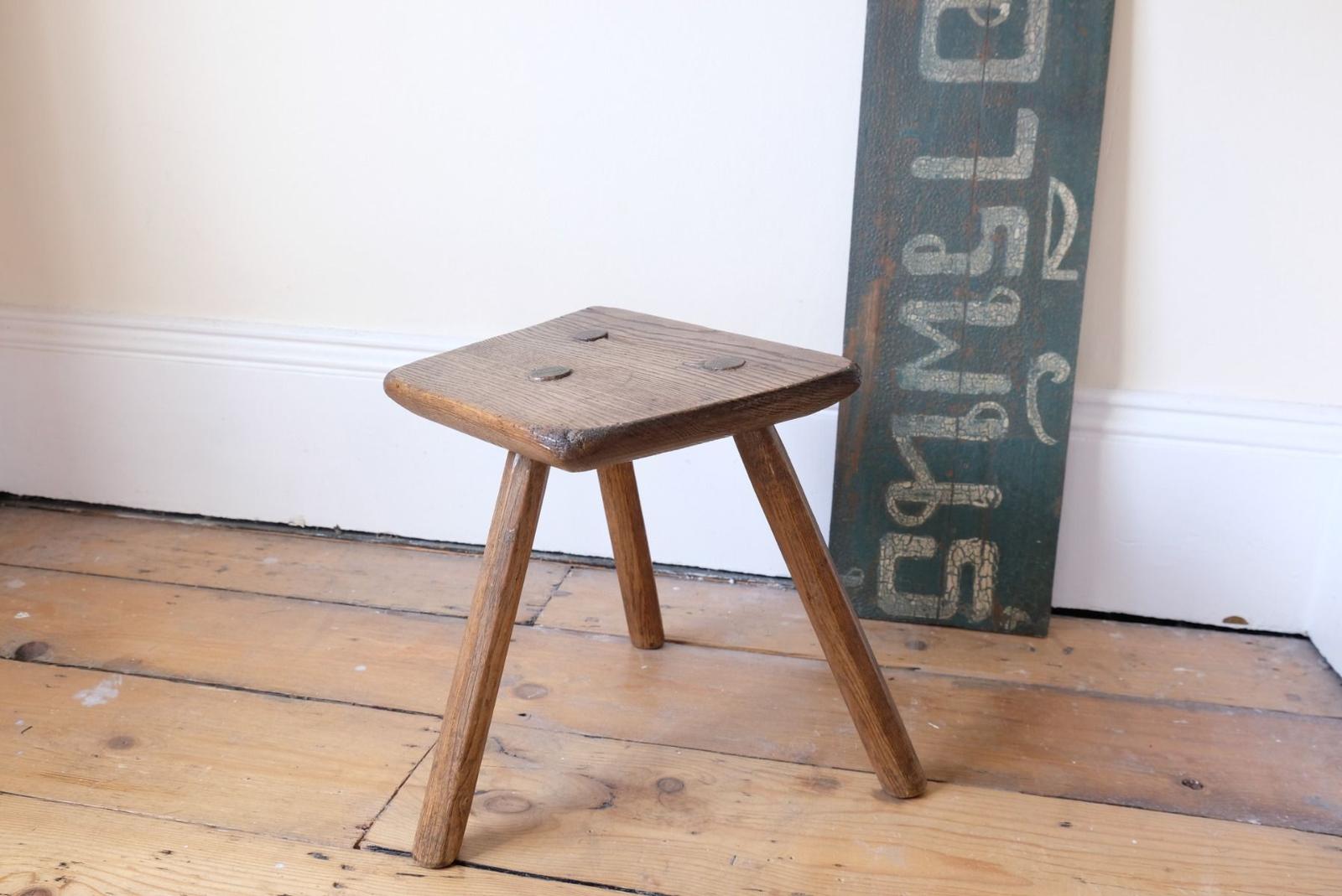 19th Century Ash Three Legged Milking Stool - 1001799 / LA485835 ...