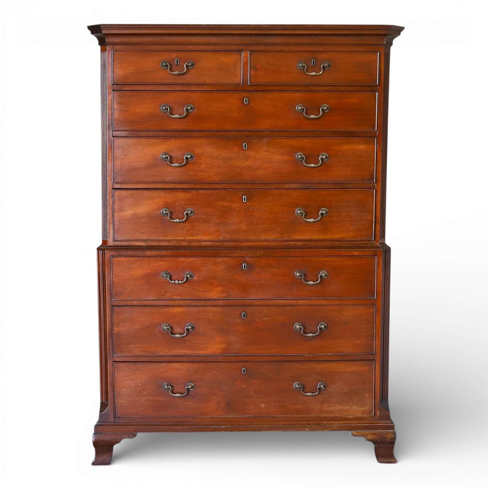 Georgian George III Mahogany Chest on Chest with Canted Corners Late ...