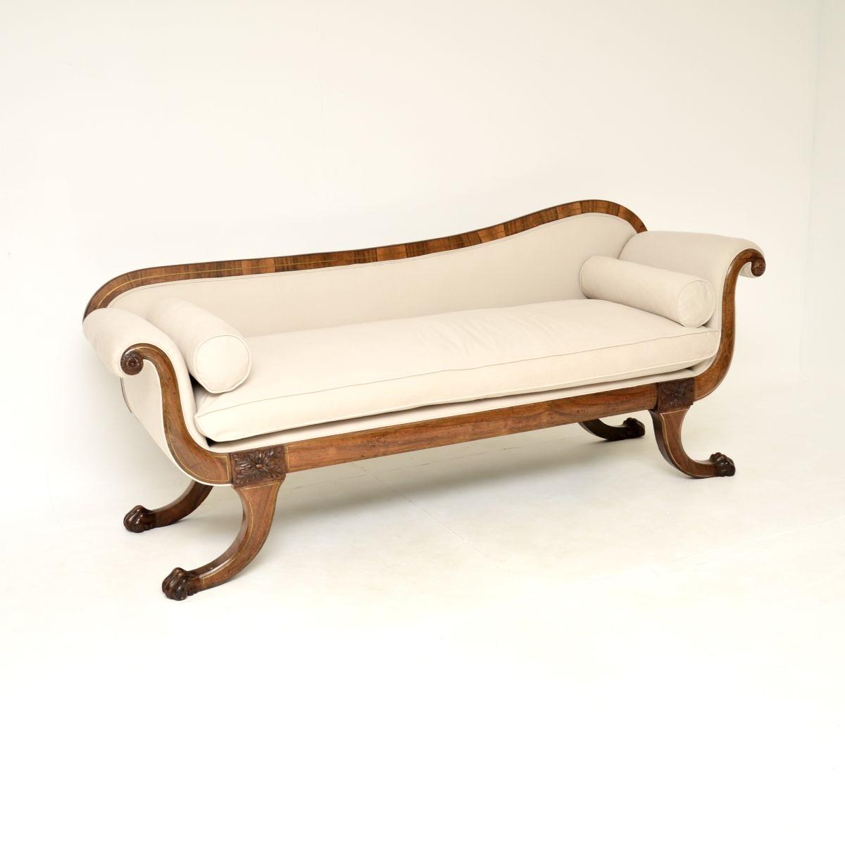 Antique Regency Period Chaise Longue in Brass Inlaid Rosewood - 11885 ...