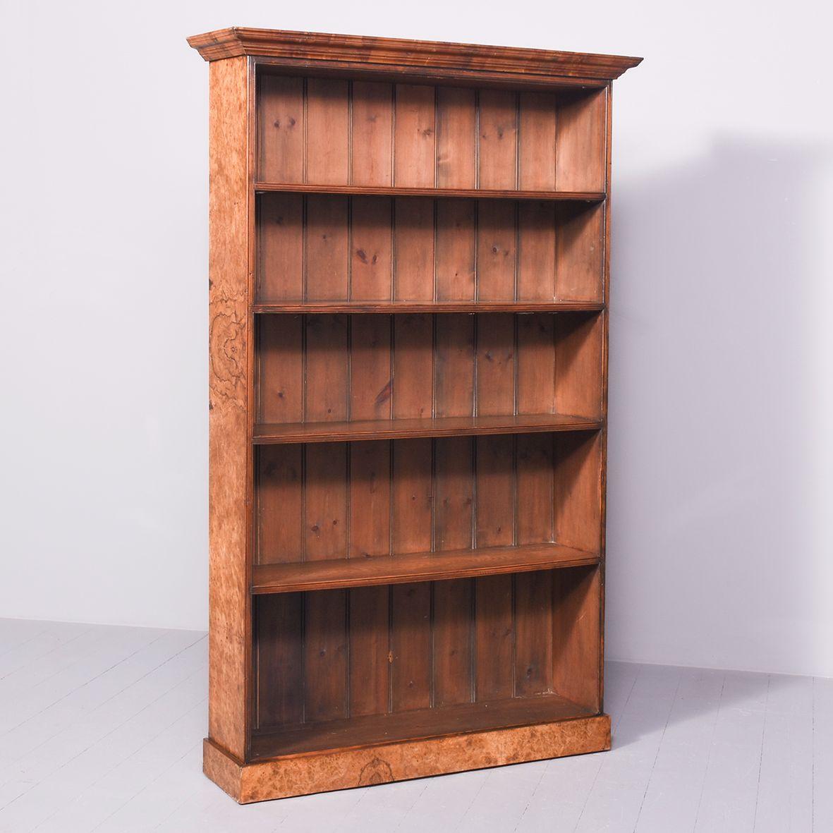 Tall Victorian Straight-grained Walnut Open Bookcase - 33091 / LA482802 ...