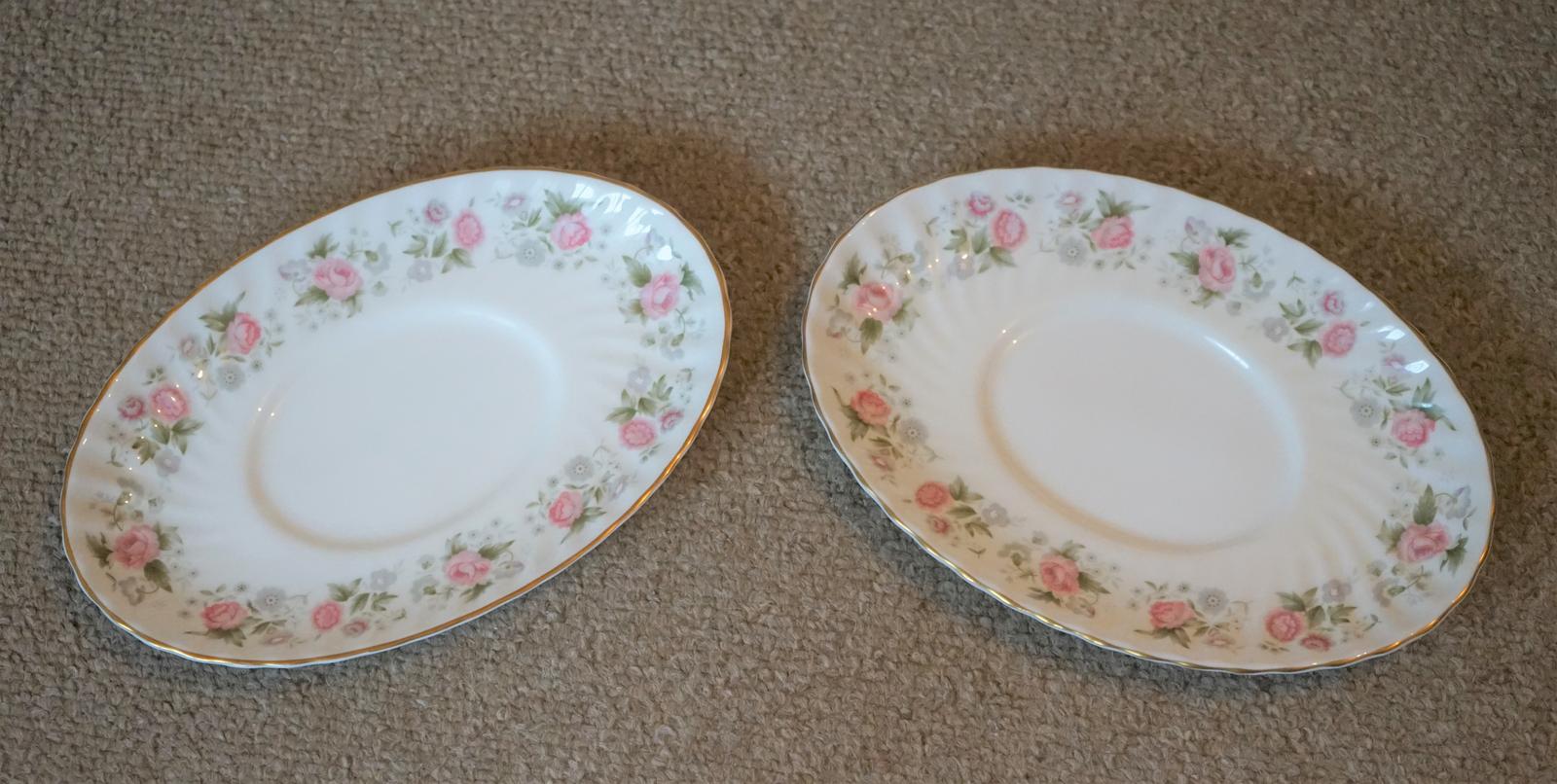 Pair of Minton 'Spring Bouquet' Gravy Boat Saucers - K 3066 / LA434318 ...