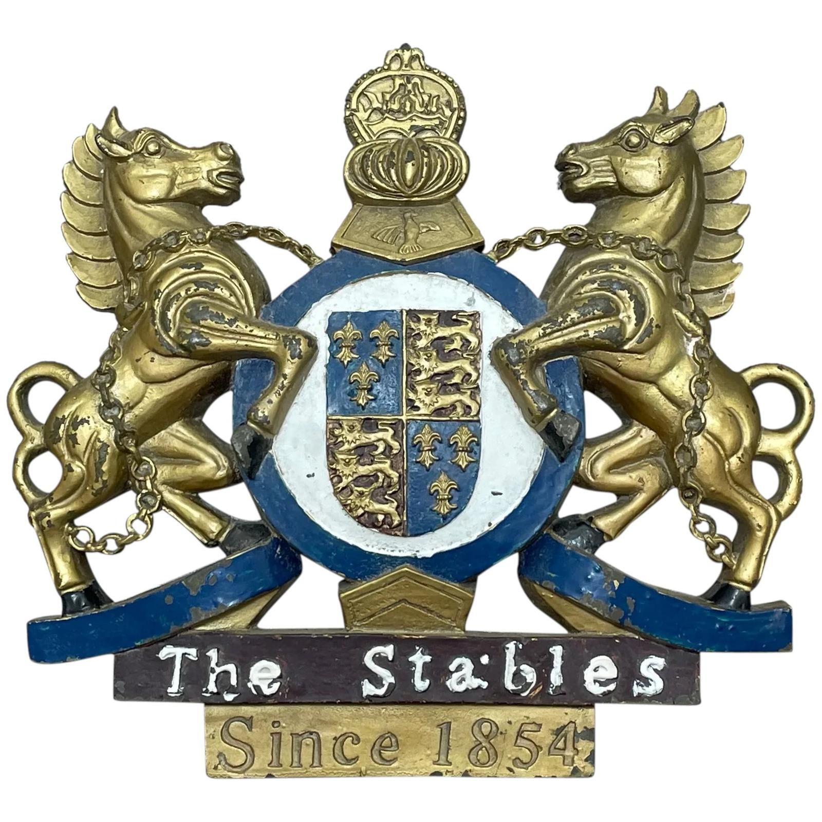 Equine Gilt Bronze Plaque Coat Of Arms The Stables Since 1854 Camden ...