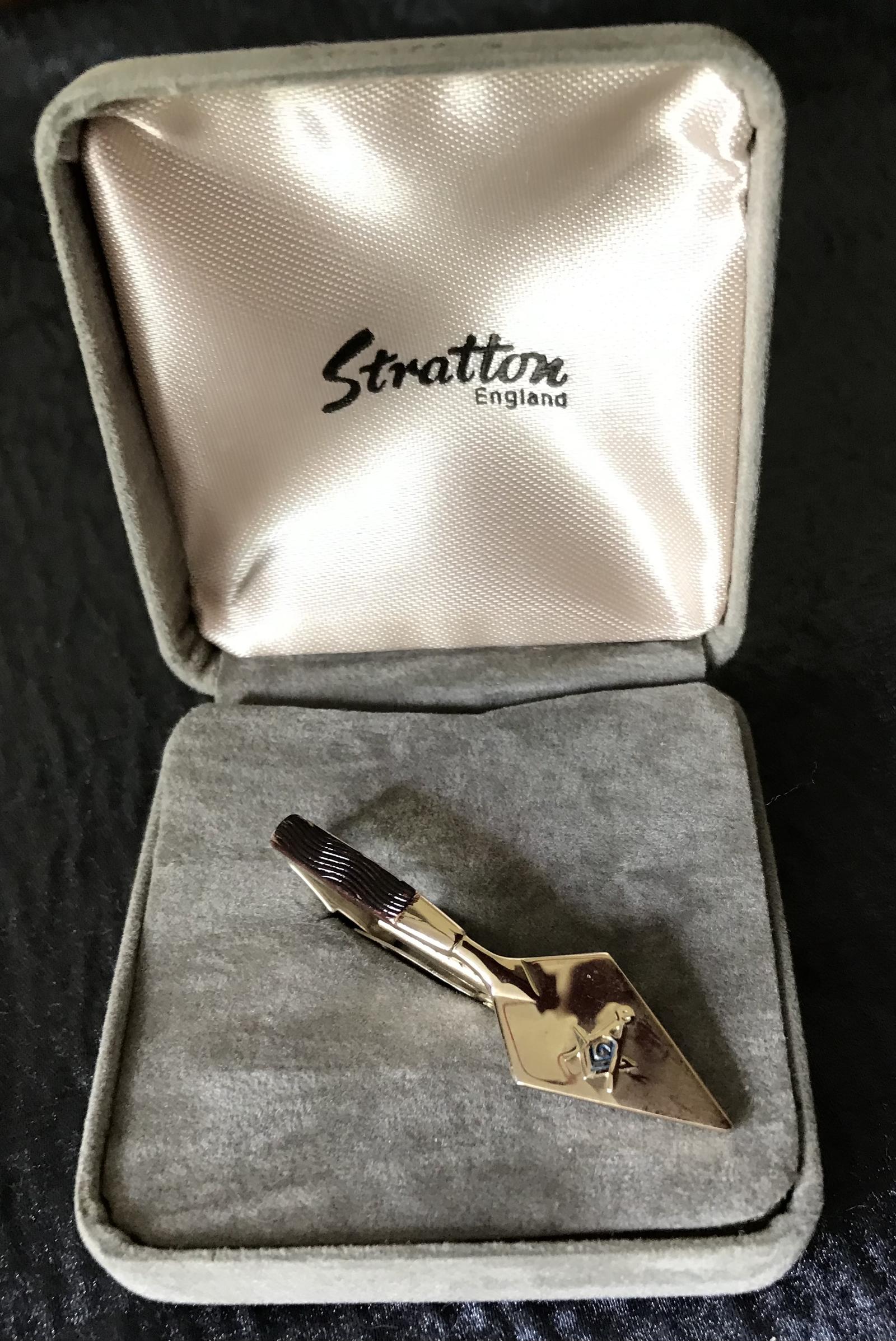 1980s Stratton Masonic Tie Clip - Gilt Metal & Brown Enamel - LA00061 ...