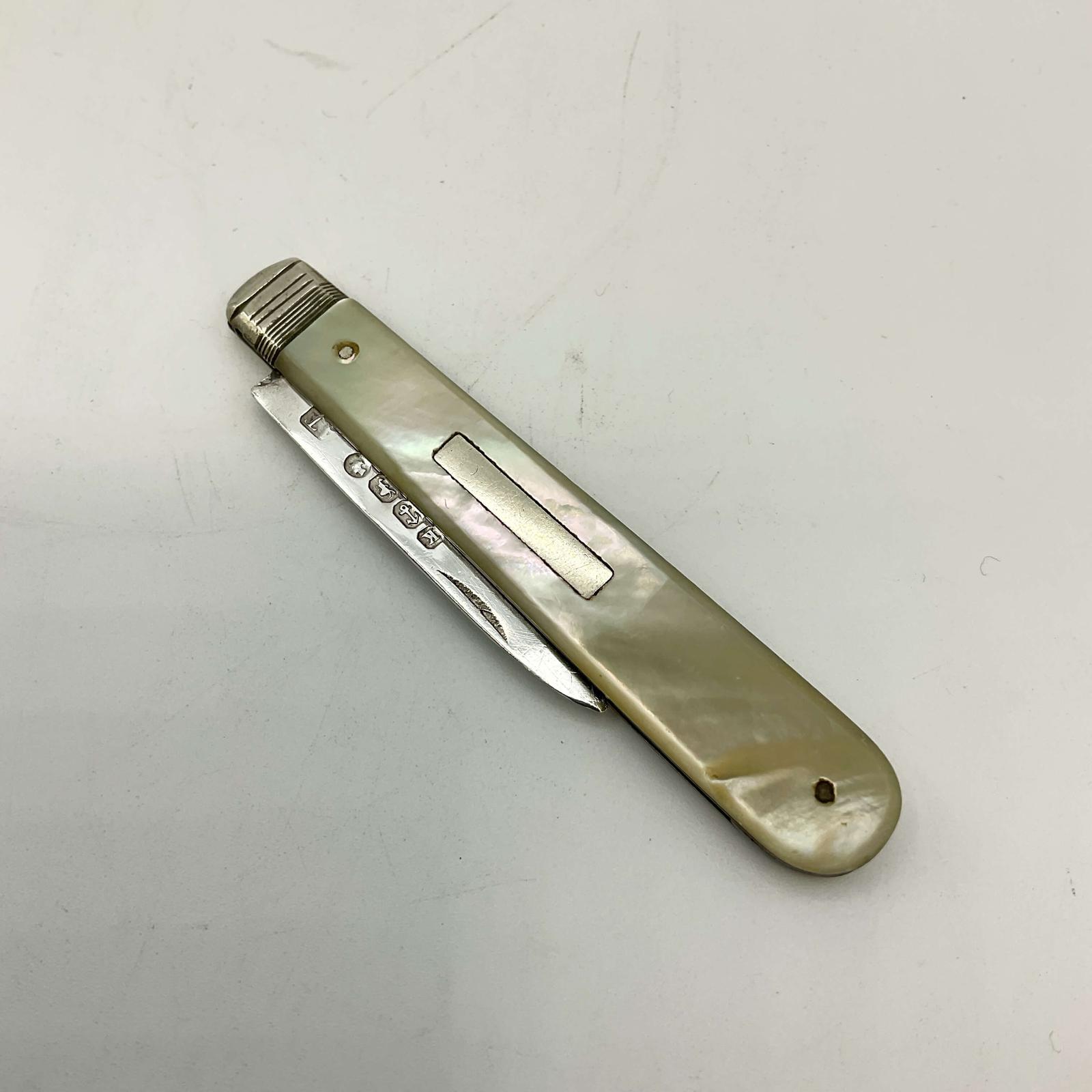 Antique Victorian Sterling Silver Fruit Knife - 1859fruit / LA559537