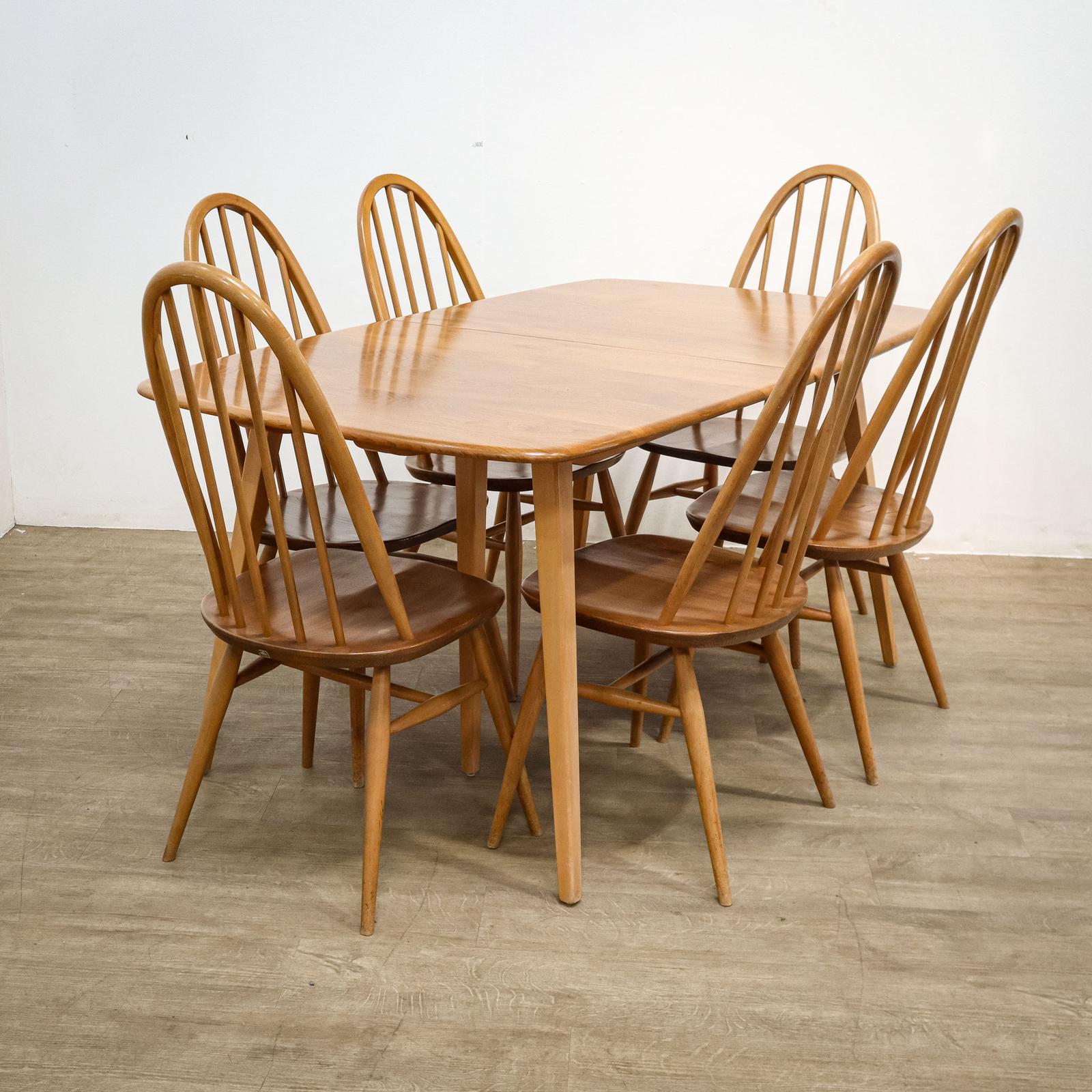 Ercol 444 Grand Windsor Extending Table & 6 Chairs - S4DZST3807 ...