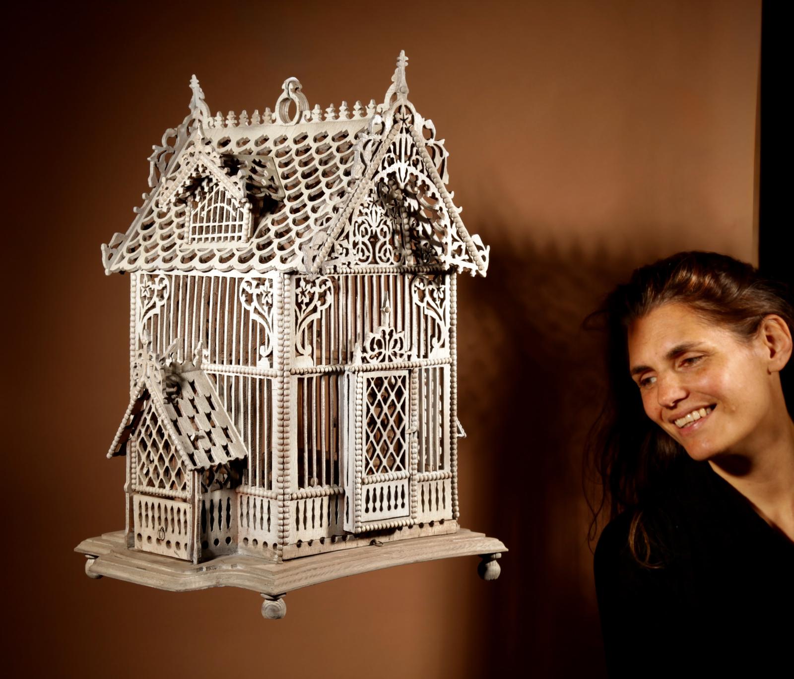 A Rare Folk Art Complicated Fretwork Birdcage, Continental Circa 1920 ...