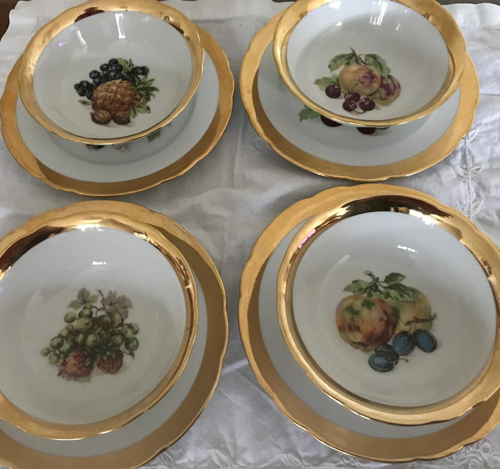 4 Gold-rim Side-plates (1922-1945) & Matching Bowls (1950s ...