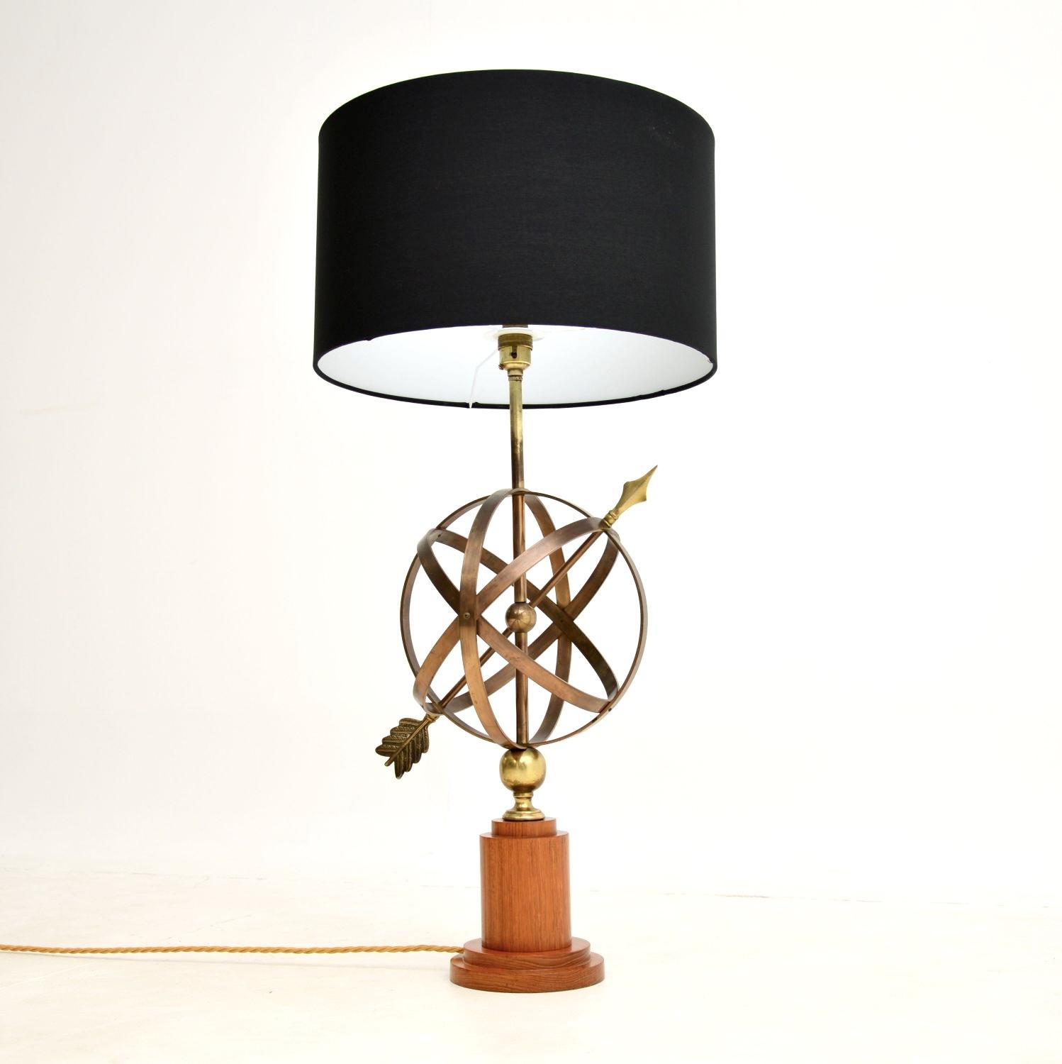 Vintage Brass Armillary Sphere Table Lamp - 11801 / LA559458