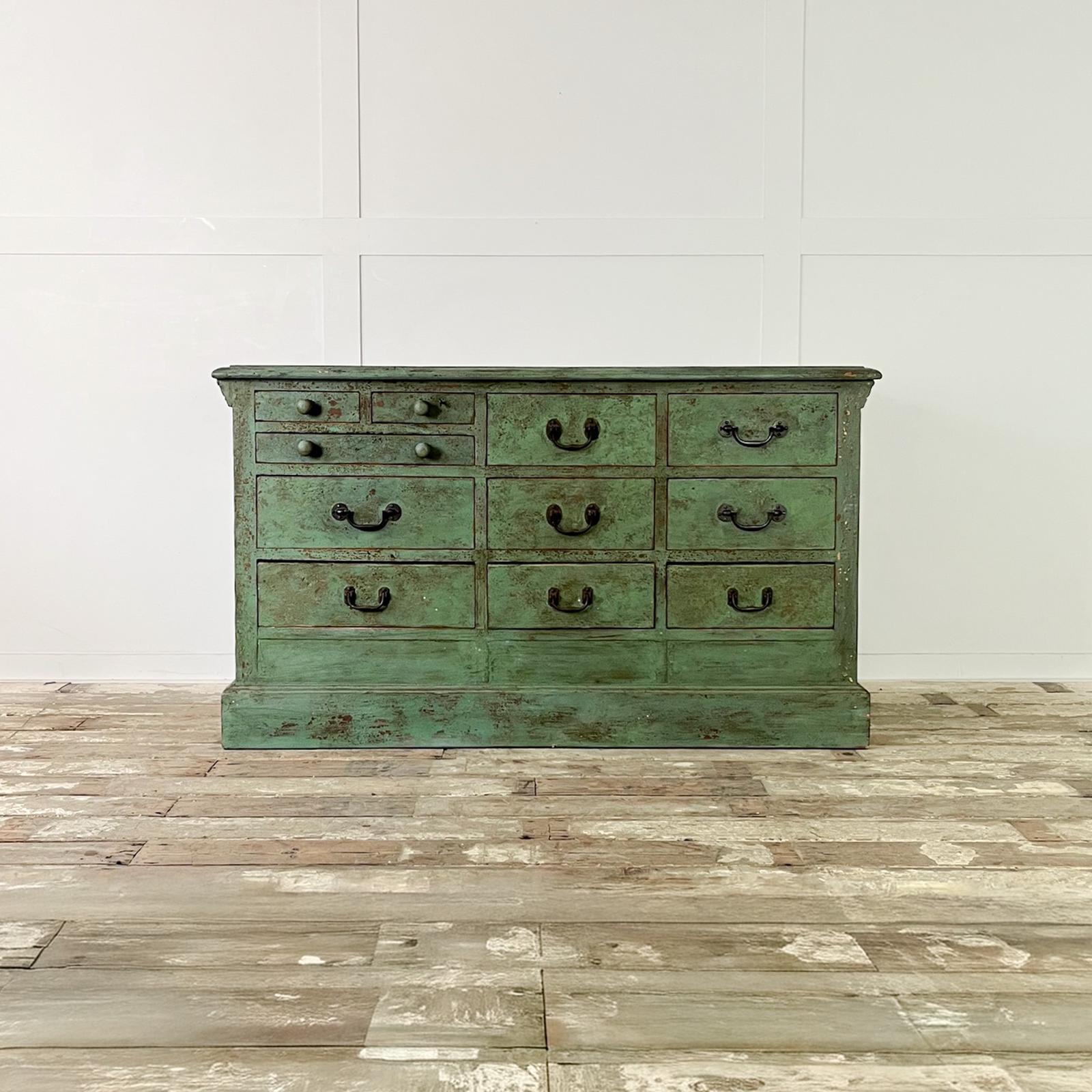 Victorian Painted Pine Shop Counter, Bank of Drawers - 5309 / LA561023