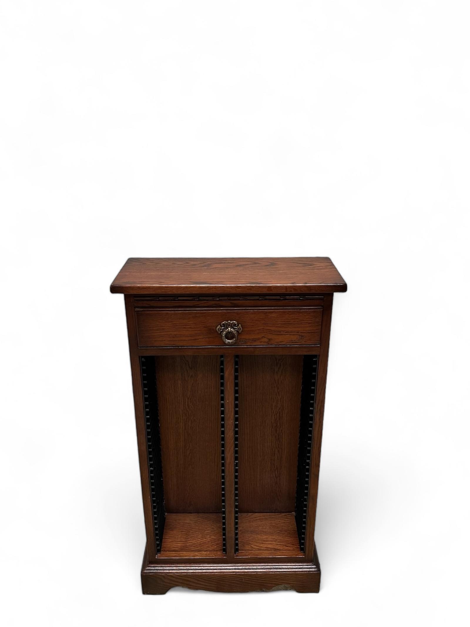 Vintage Old Charm Wood Brothers / DVD Rack with Drawer / Tudor Brown ...