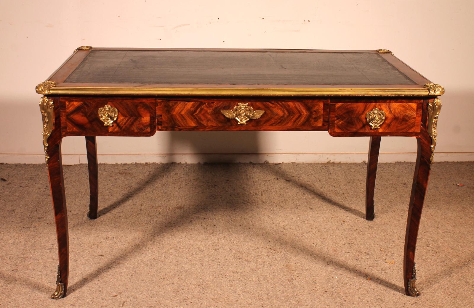 Louis XV Style Marquetry Desk - 19th Century - 78965 / LA557824