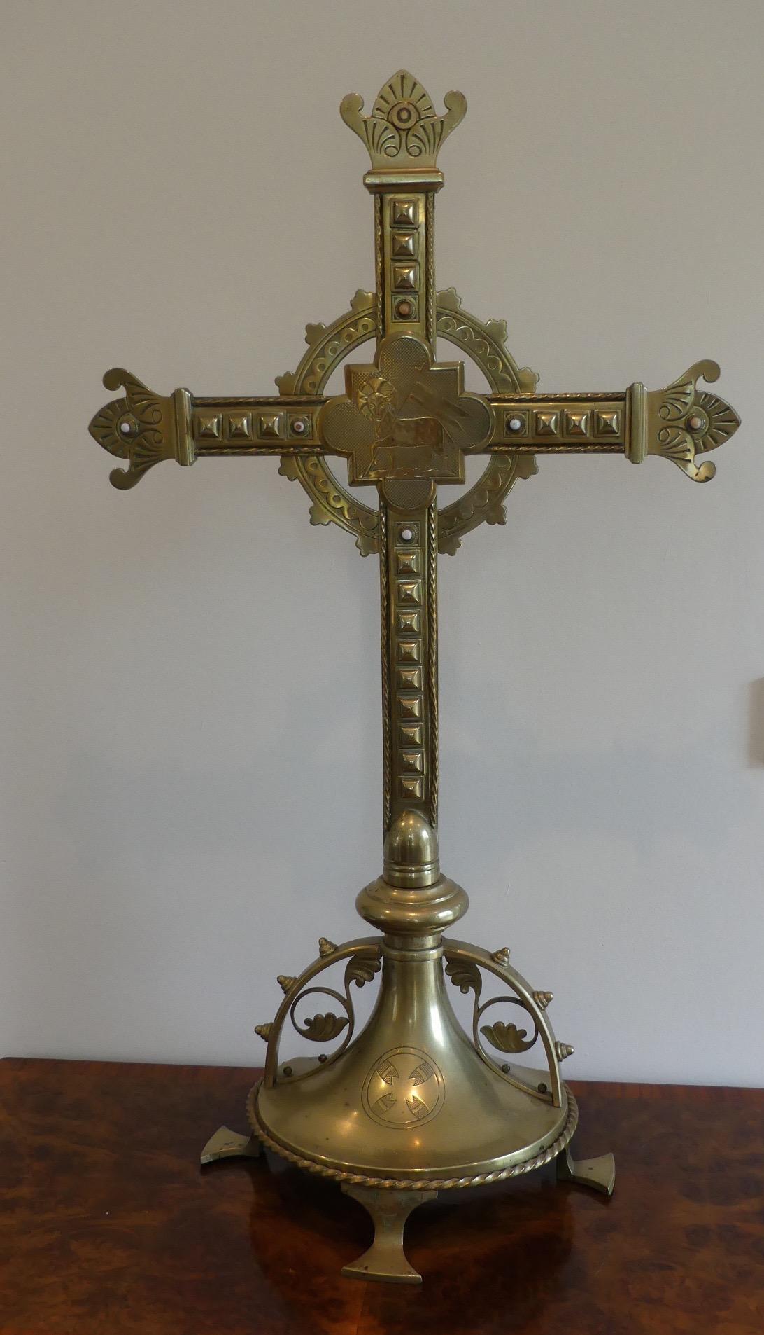Rare and Very Large 19th Century Solid Brass Cross - 247 / LA479305 ...