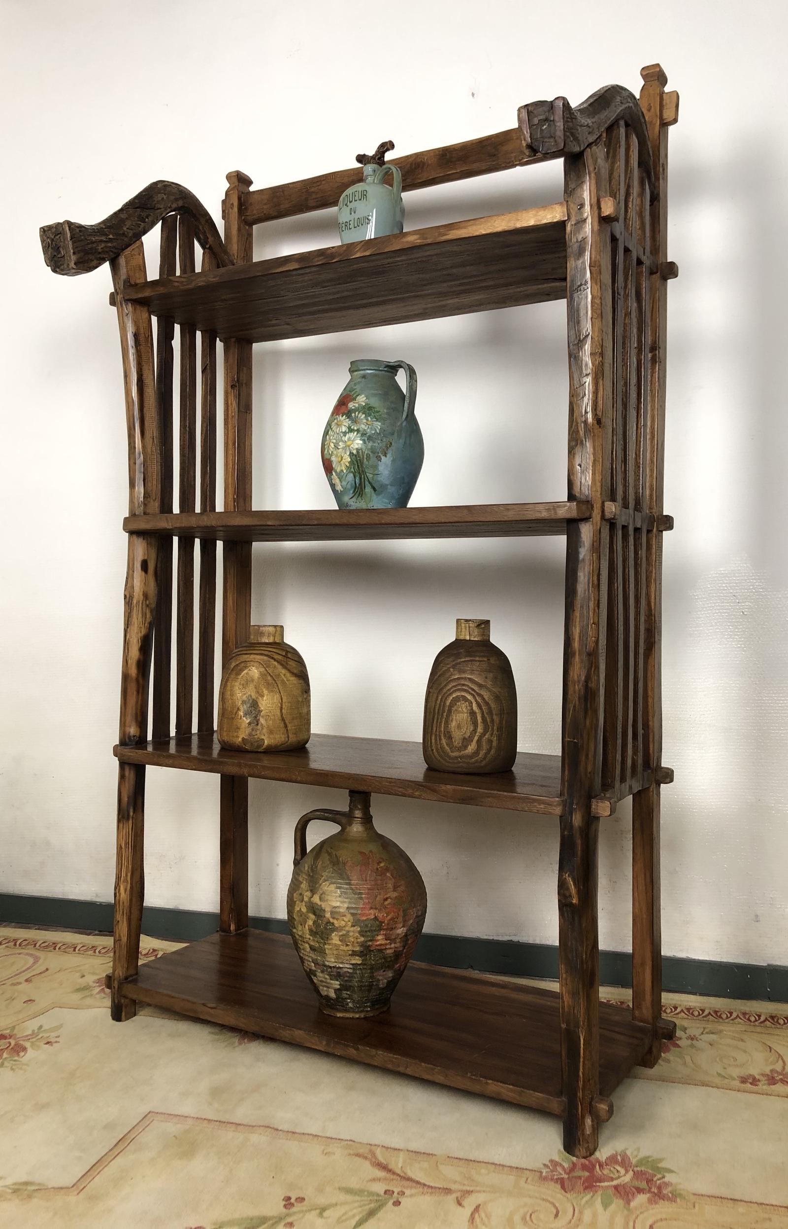 Rustic Primitive Shelves Open Bookcase Unit Reclaimed Solid - LA428327