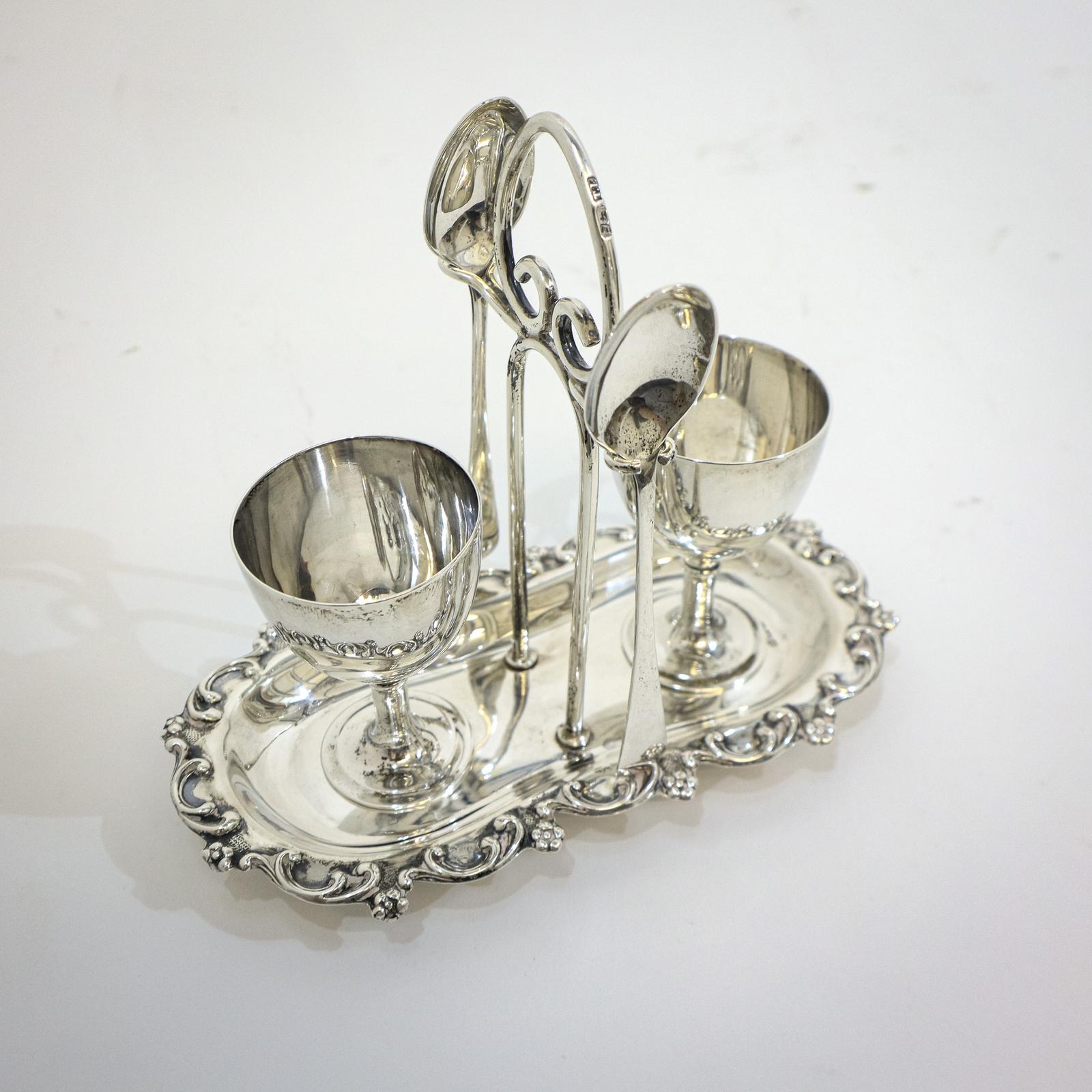 Edwardian Silver Egg Cup Set - S4DZST3838 / LA501211