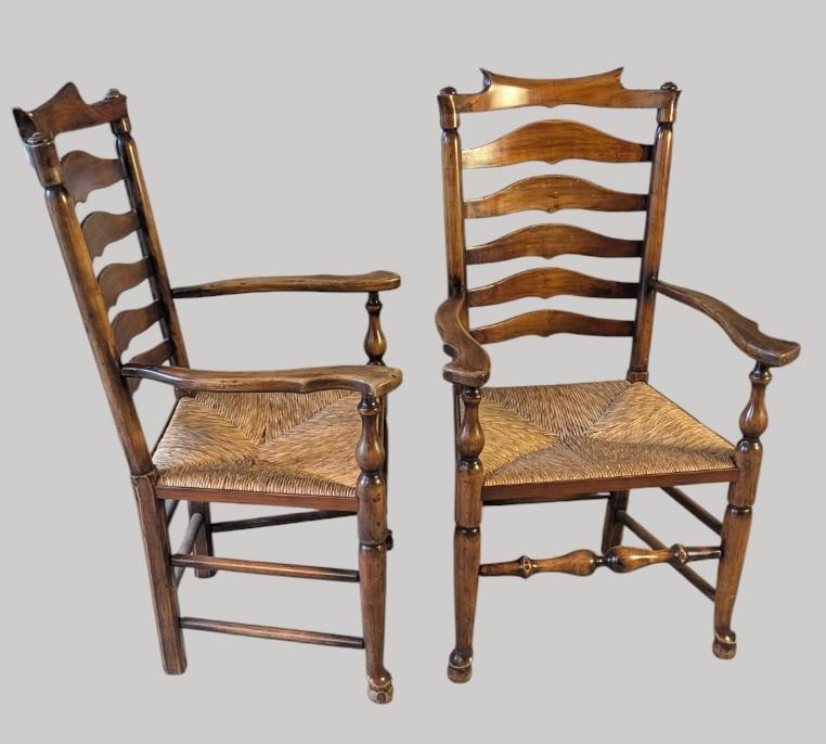 A Pair of Ladder Back Rush Seated Chairs - HFMA1099 / LA559622