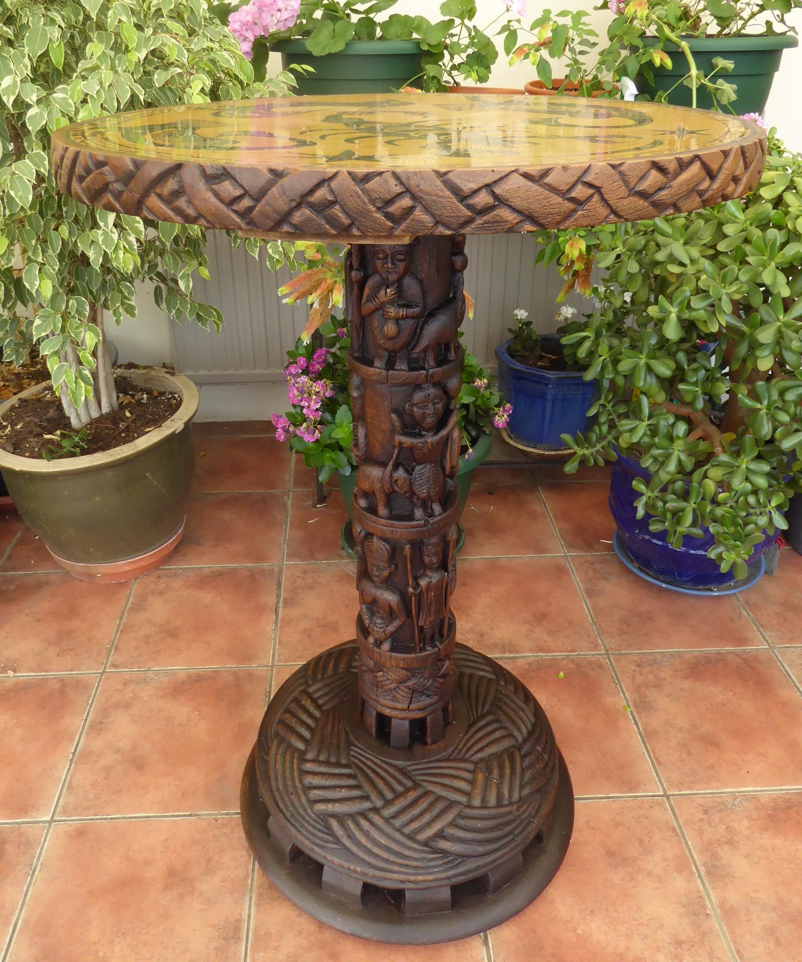 African Tribal Table Stone Top 42" Height 1930s - 616 / LA447202