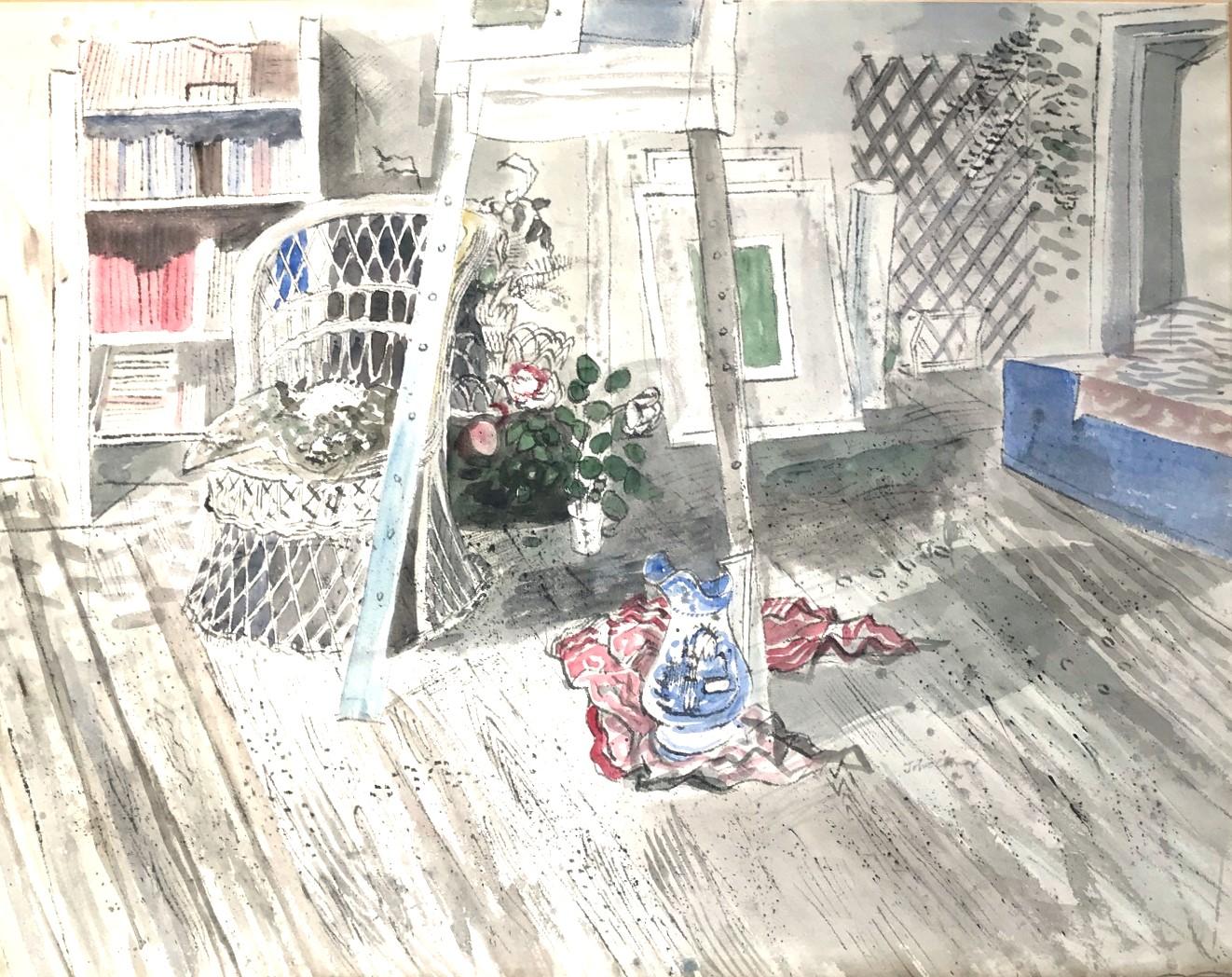 Original Watercolour 'My Studio' by John O'Connor RWS (1913-2004 ...