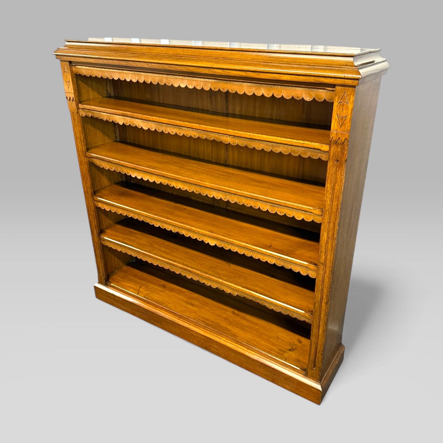 Antique Aesthetic Movement Large Late Victorian Golden Oak Open ...