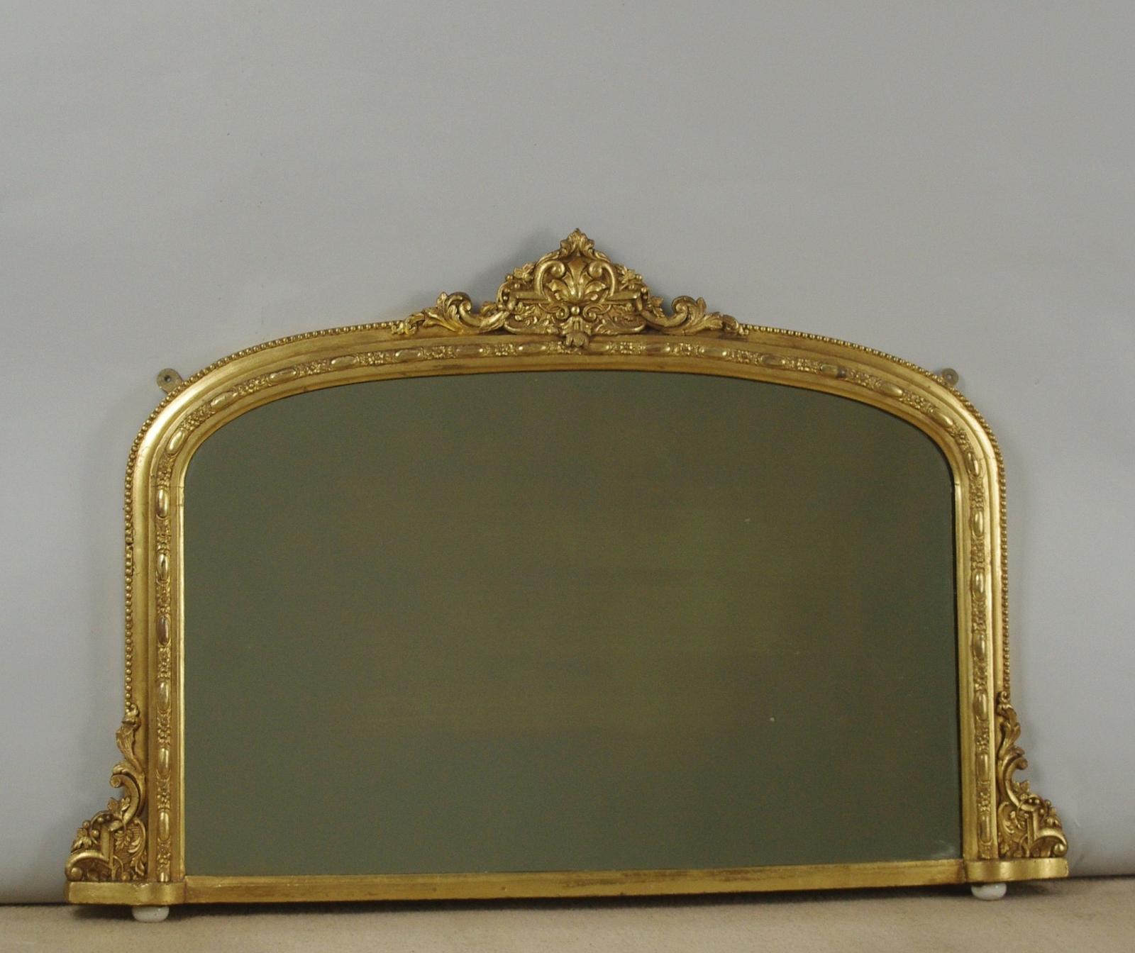 Victorian Gilt Arch Top Overmantle Mirror - LA560497