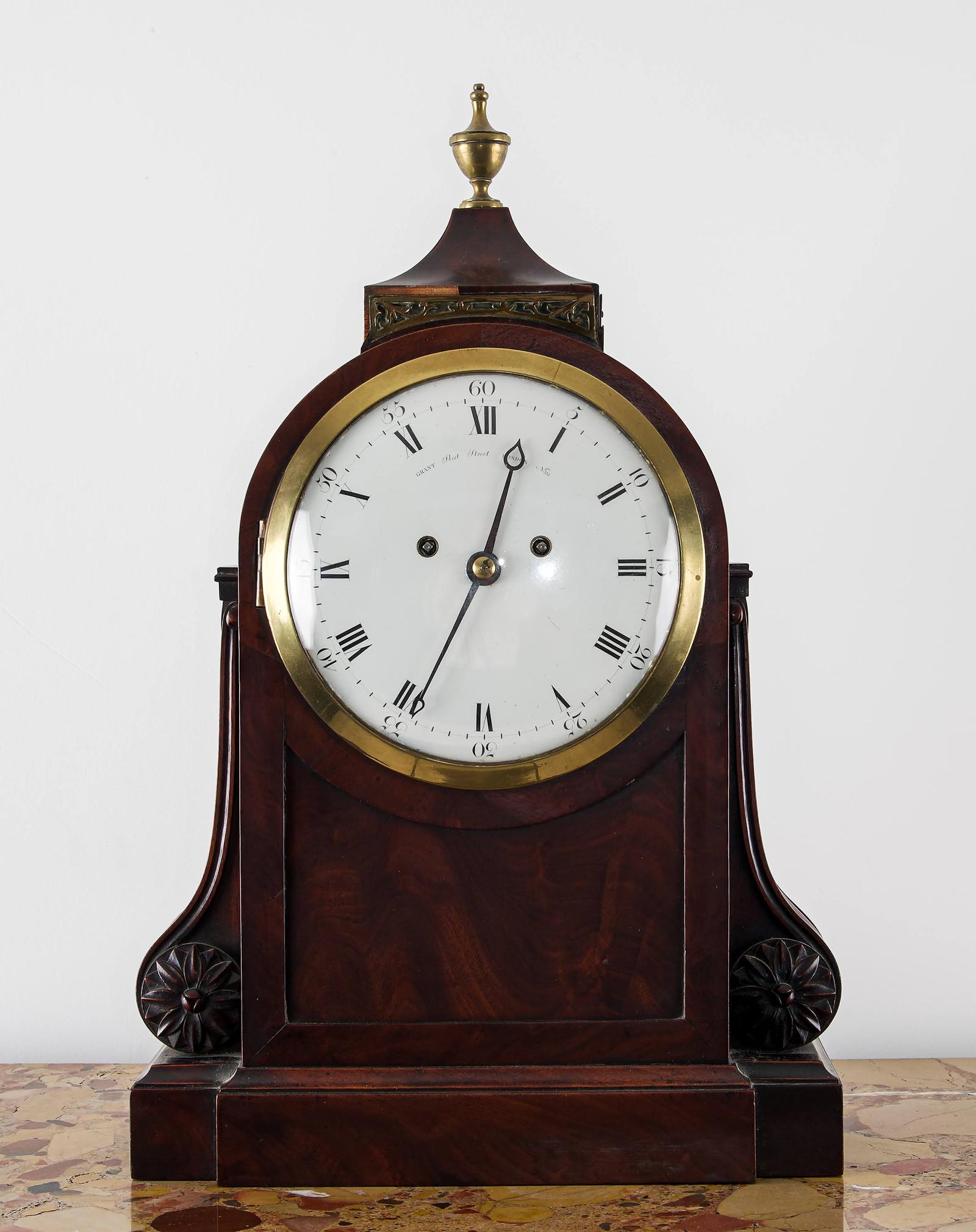 Antique English Mahogany Bracket Clock by Grant, Fleet Street, London ...