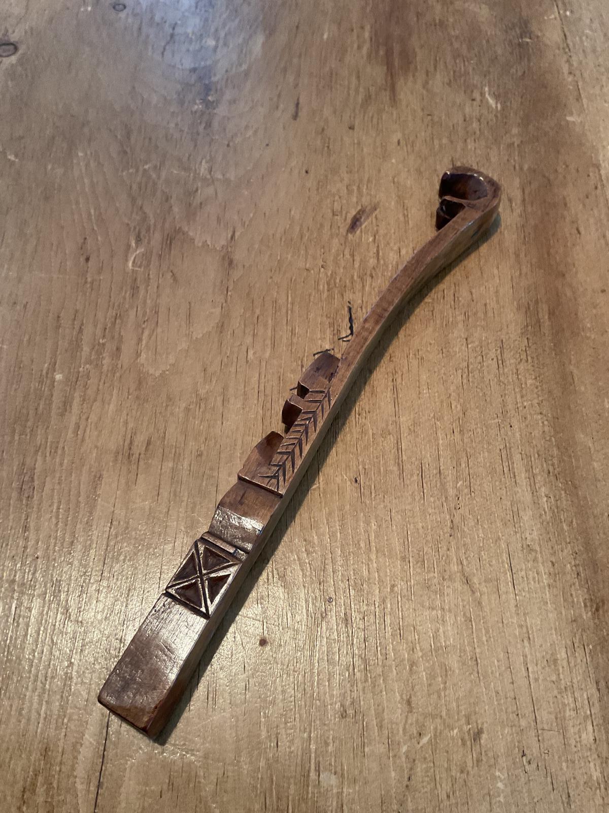 Antique Treen Fruitwood Knitting Sheath - 466 / LA510324