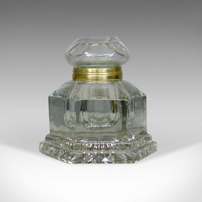 Antique Glass Inkwell for sale