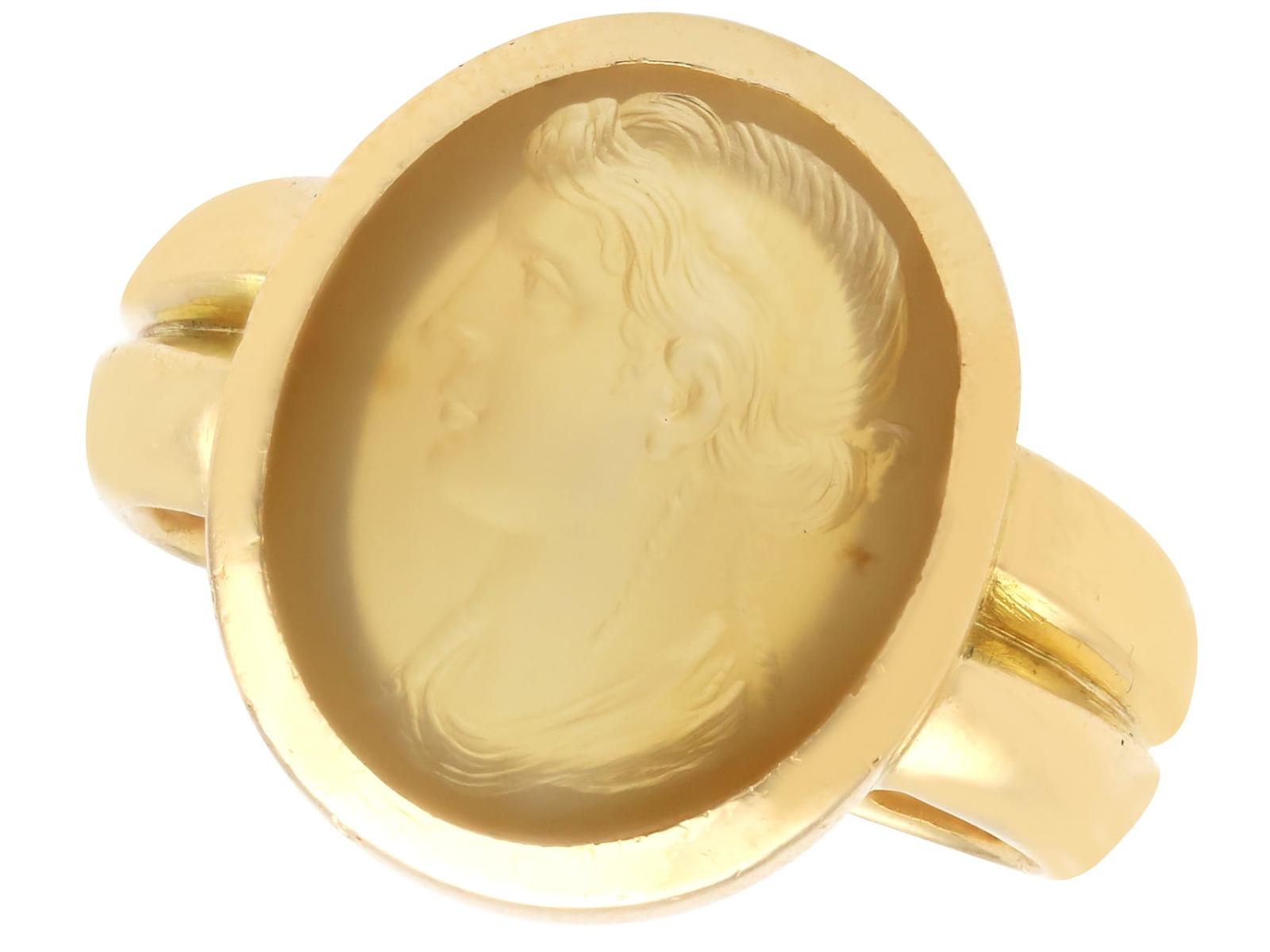 Antique George III Hardstone & 18k Yellow Gold Intaglio Ring 1811 ...