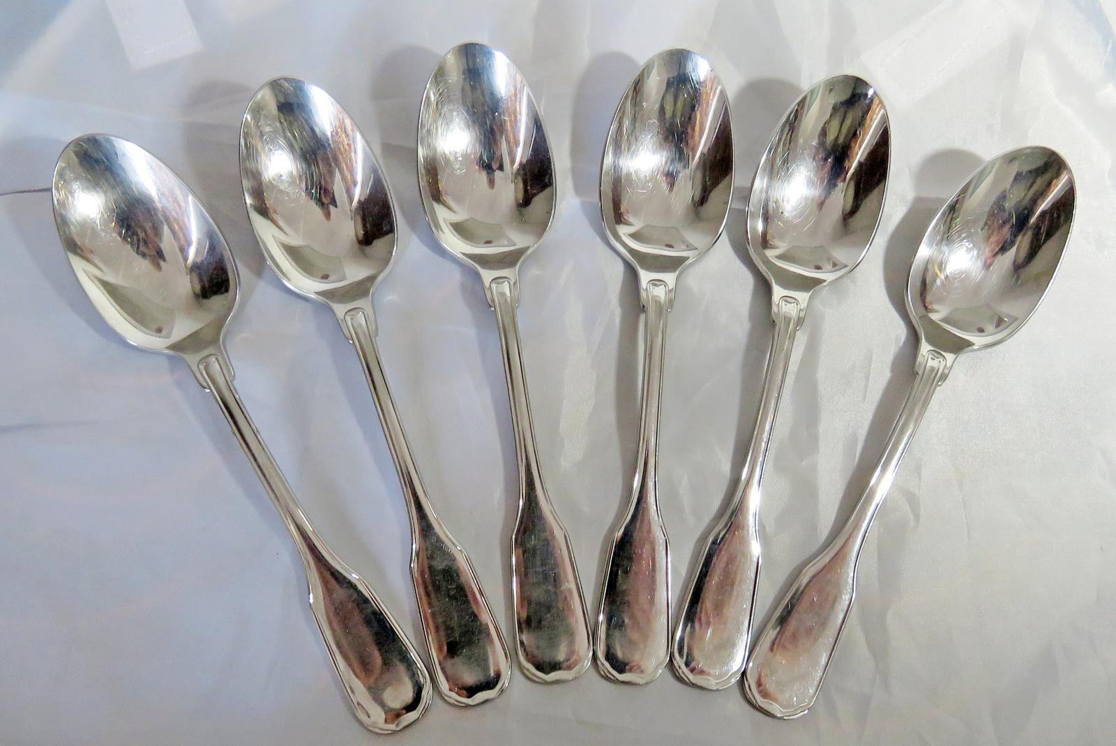 Set of 6 Vintage Christofle Silver Plate Serving Spoons - 3 / LA502425