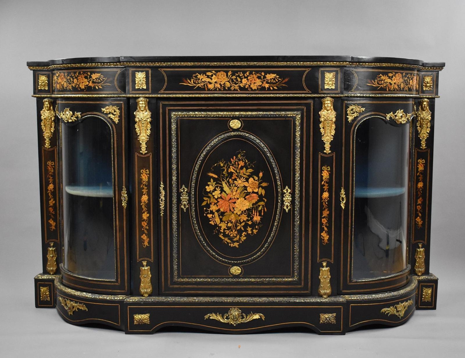 Victorian Ebonised & Marquetry Credenza - S27-703A / LA559028