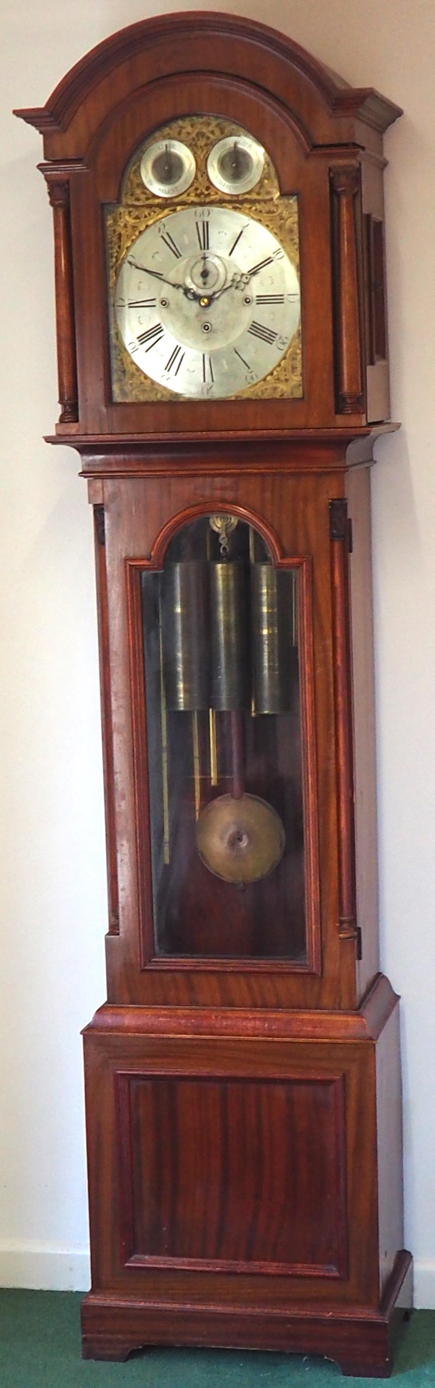 Edwardian Longcase Clock Solid Mahogany Musical Grandfather Clock Dual ...