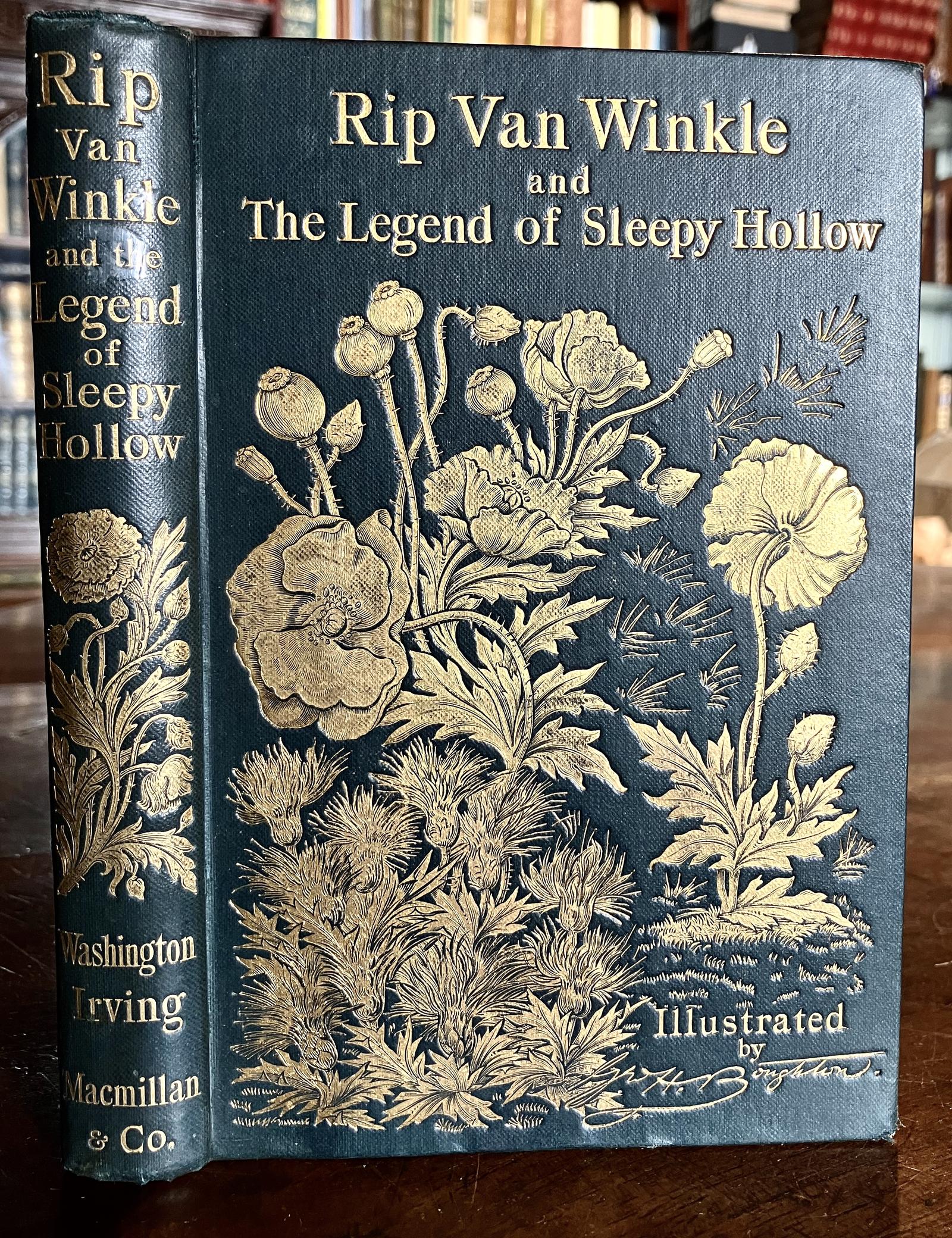 1893 Rip Van Winkle & Legend of Sleepy Hollow by Washington Irving Gilt ...