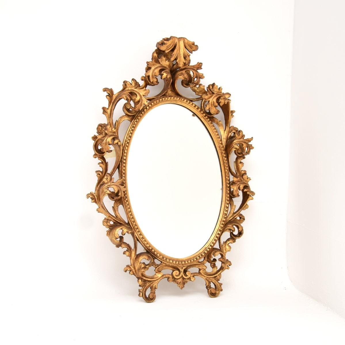 Antique Italian Rococo Style Gilt Wood Mirror - 11884 / LA560723
