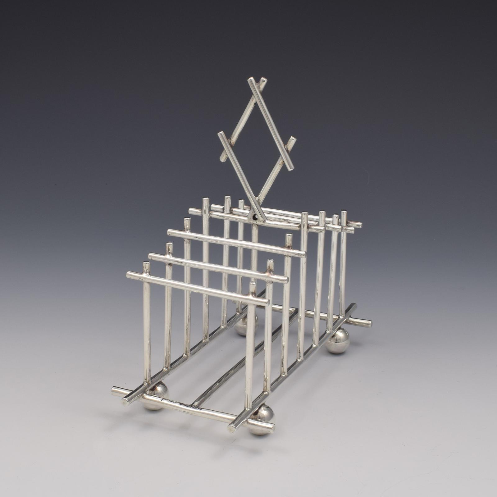 Victorian Arts & Crafts Christopher Dresser Style Silver Toast Rack ...