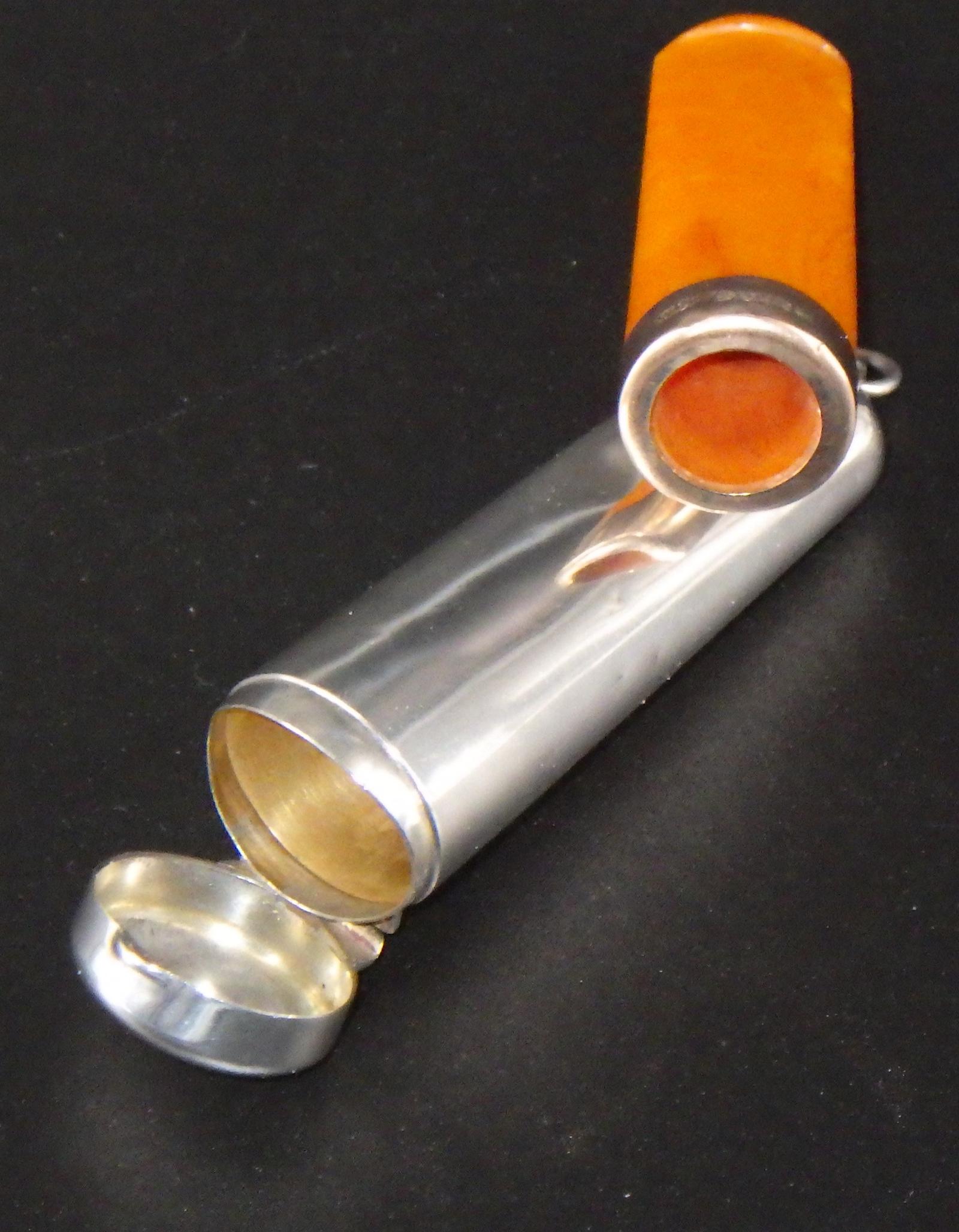 9ct Rose Gold Collared Cigar / Cheroot Holder - Chester 1911 with ...