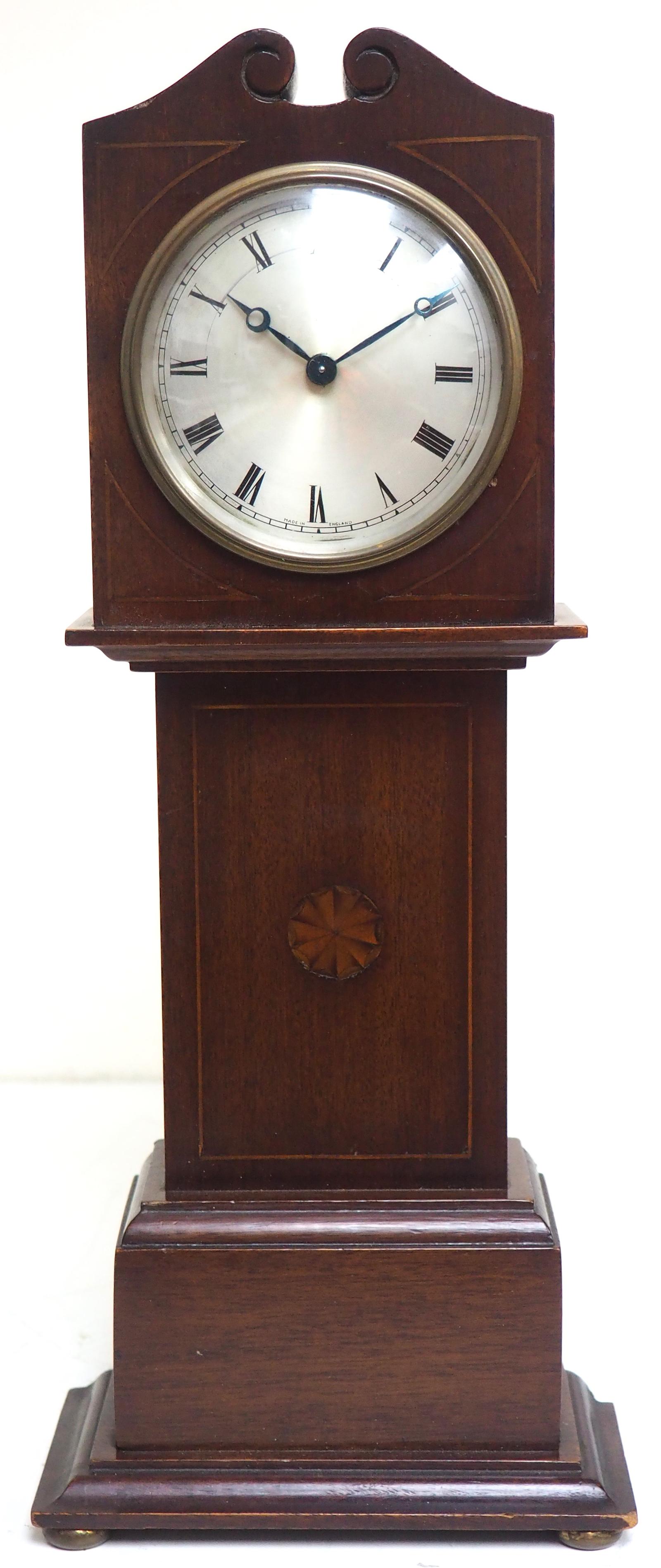 Inlaid Antique 8 Day Miniature Longcase Grandfather Mantle Clock - 0976 ...