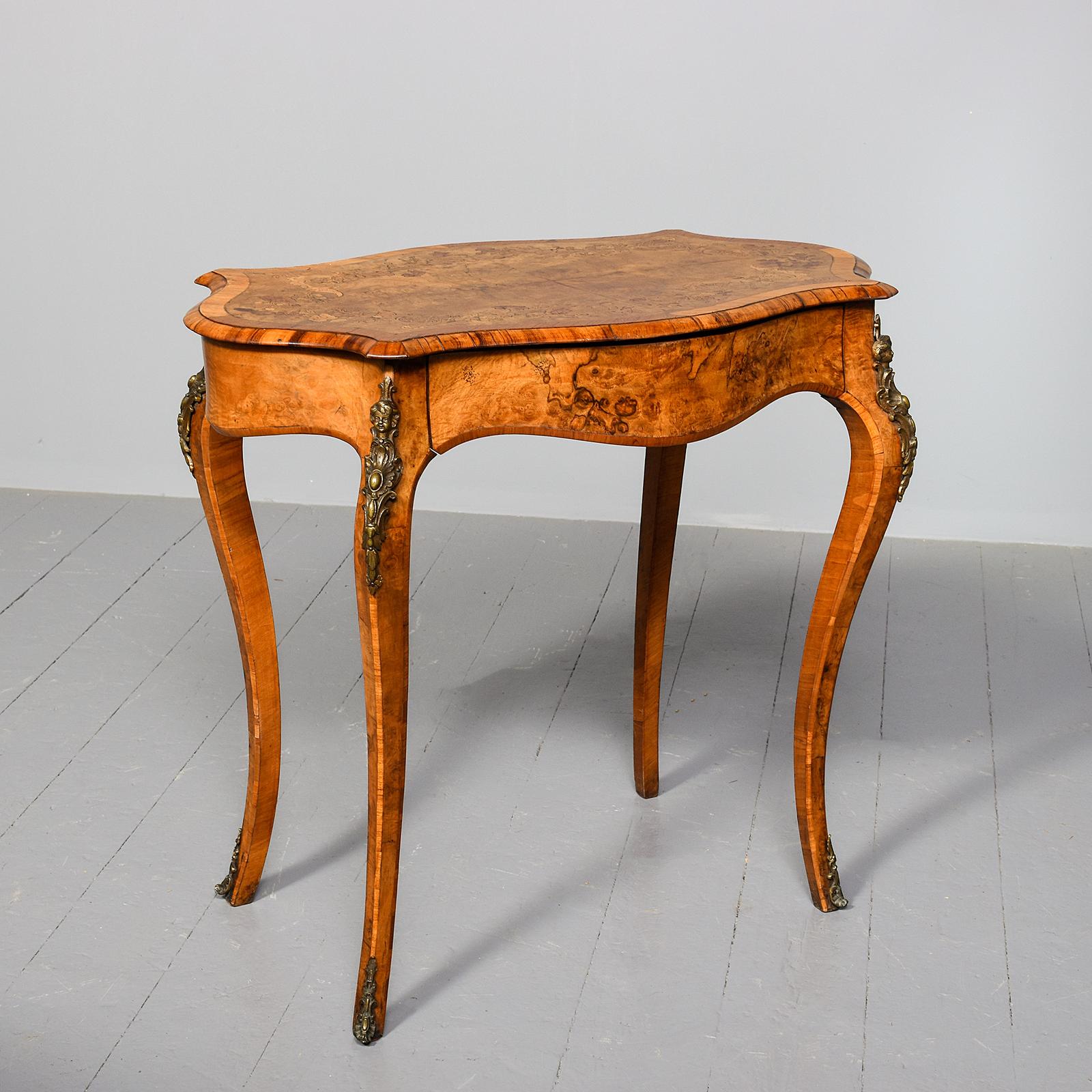 Victorian Burr Walnut Shaped Side Table - 35125 / LA560779