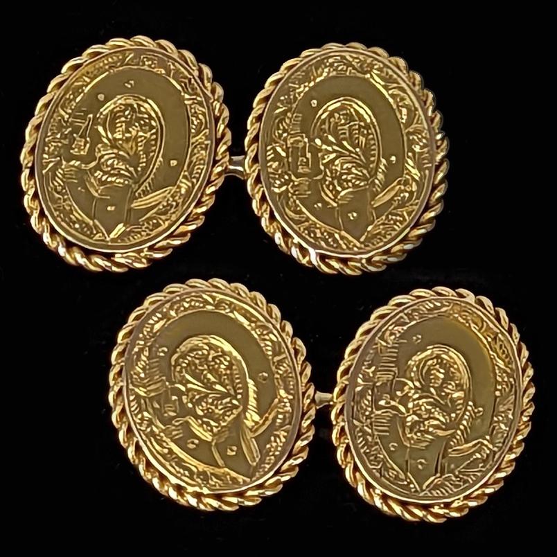 Victorian 15ct Gold Cufflinks Hallmarked Birmingham 1870 Antique Belt ...