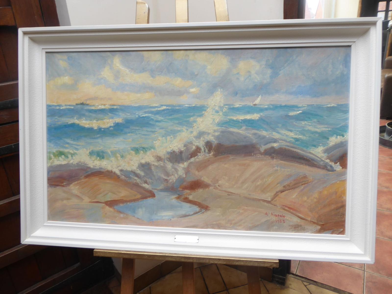 Large Oil The Roaring Sea Artist A Lissalo 1955 - 822 / LA482093
