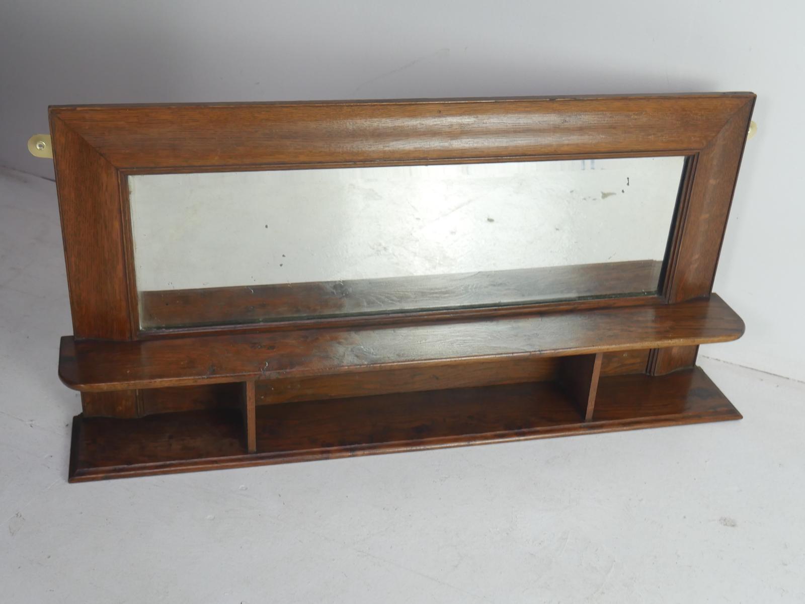 Oak Hall Mirror with Shelves - LA559699