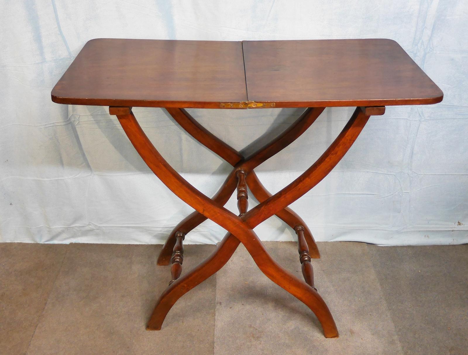 Mahogany Folding Coaching Side Table - LA482734 | LoveAntiques.com