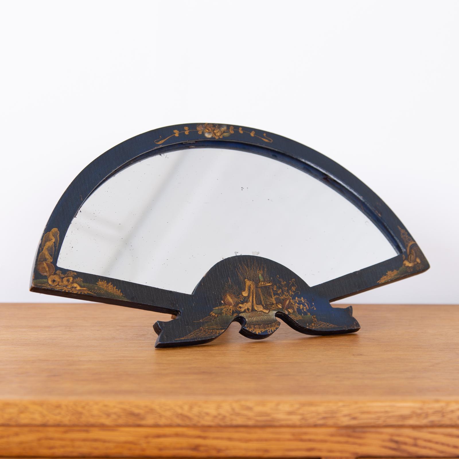 Exquisite Little Fan Shaped Chinoiserie Mirror c.1920 - LA559169
