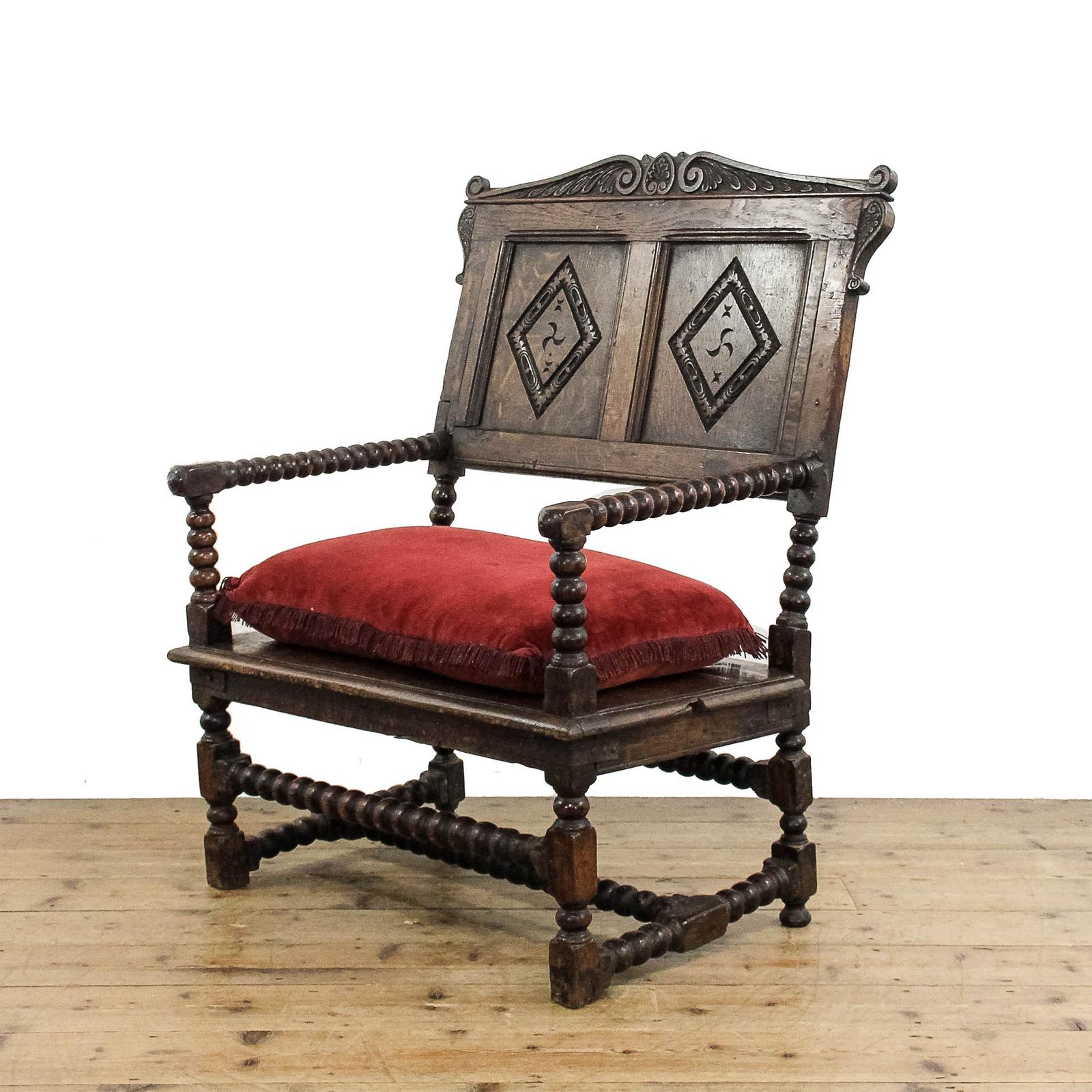 Antique 18th Century Bobbin Oak Armchair - M-5911 / LA525034