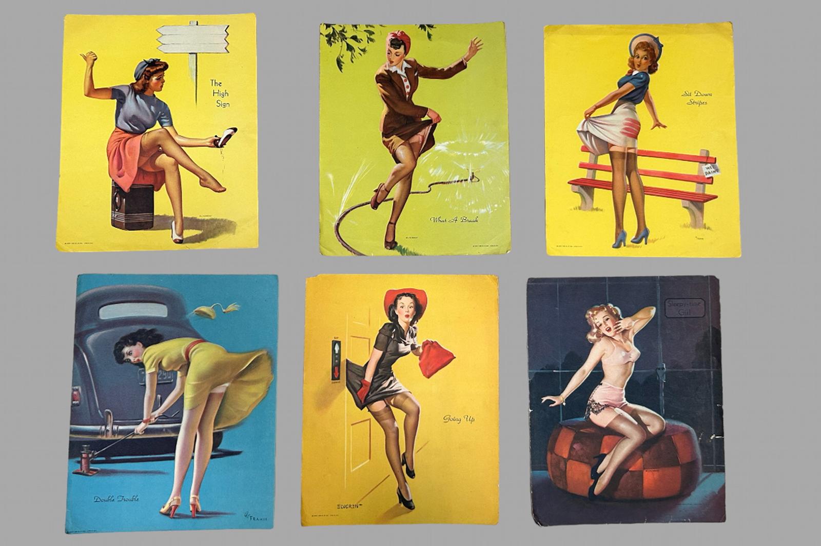 Set of Colour 1960s Pin Ups