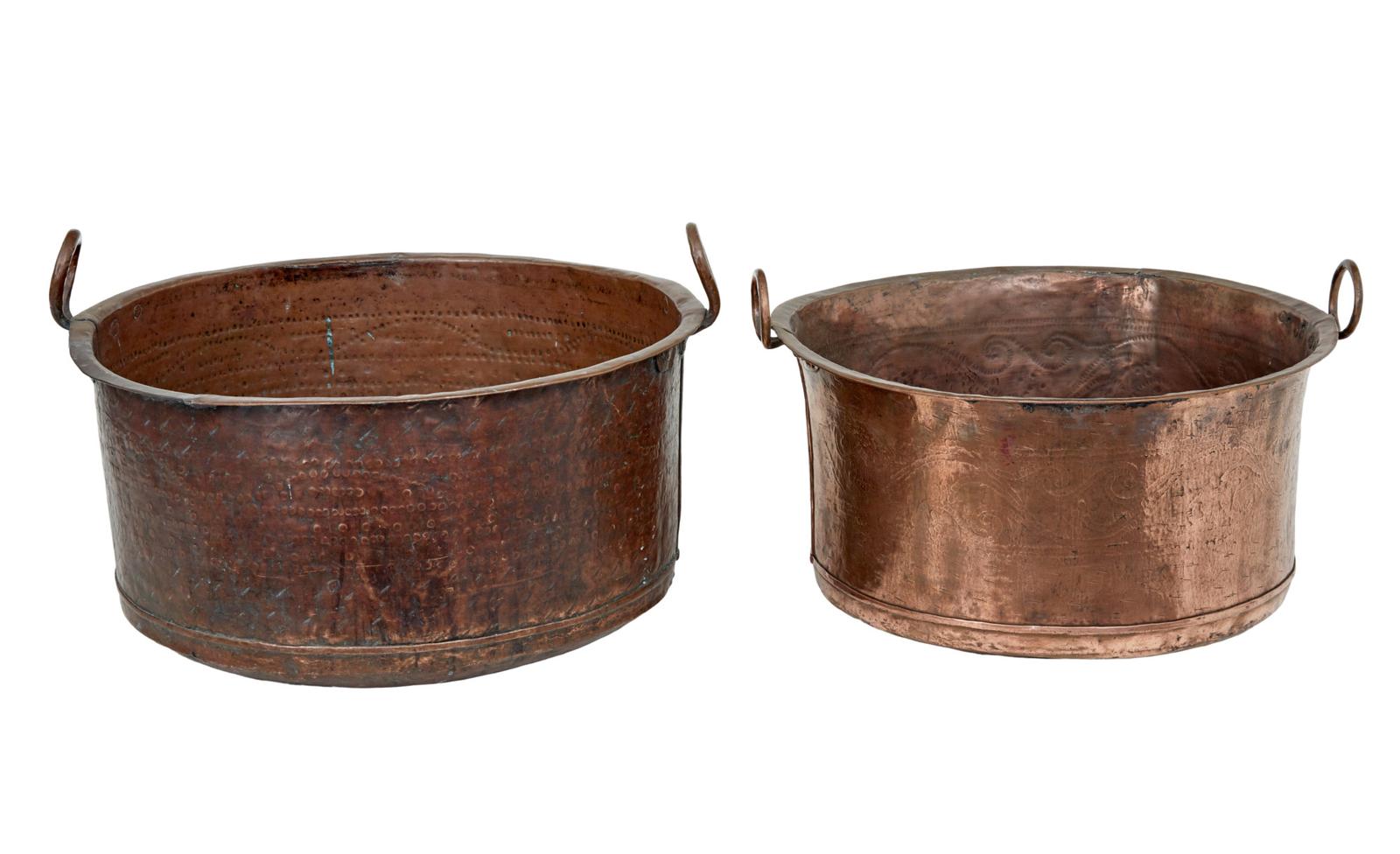 2 Victorian Large Copper Cooking Vessels - EA2798 / LA452416