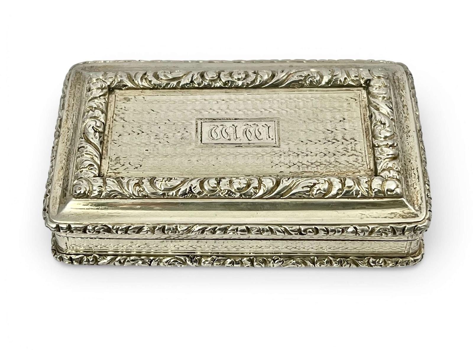 George IV antique silver pocket snuff box. Joseph Wilmore 1829 - 7743 ...