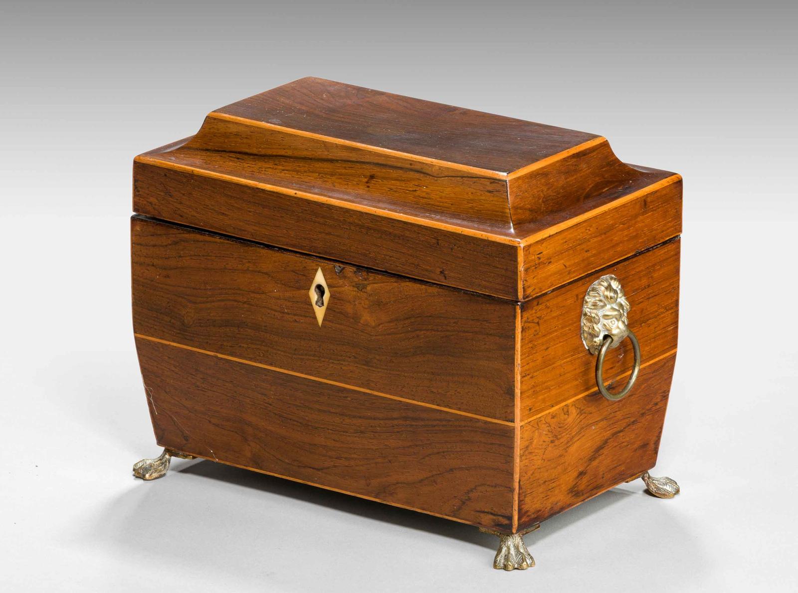 Regency Period Rosewood Tea Caddy - 6392 / LA399351 | LoveAntiques.com