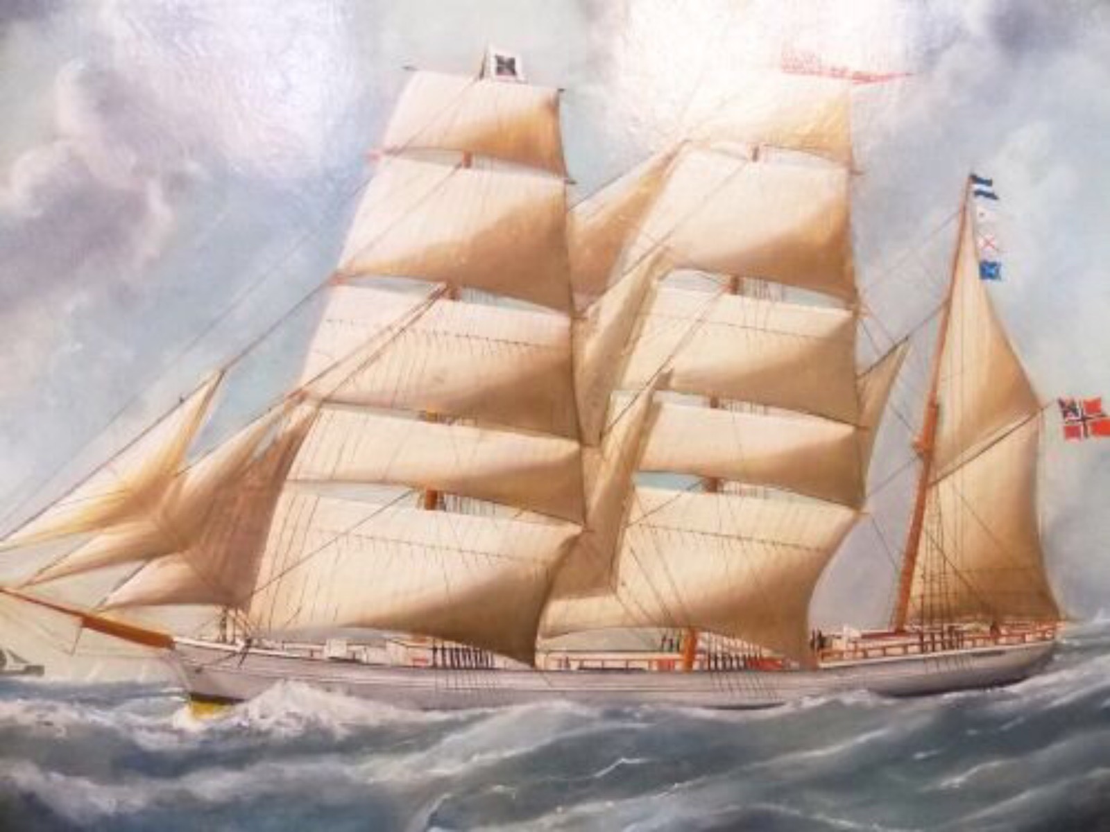 Norwegian Wooden Barque Sailing Vessel Built by B.Balchen & Co 1892 ...