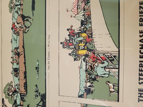 Hand Blocked Steeplechase Frieze - Antique Art / LA489944 ...